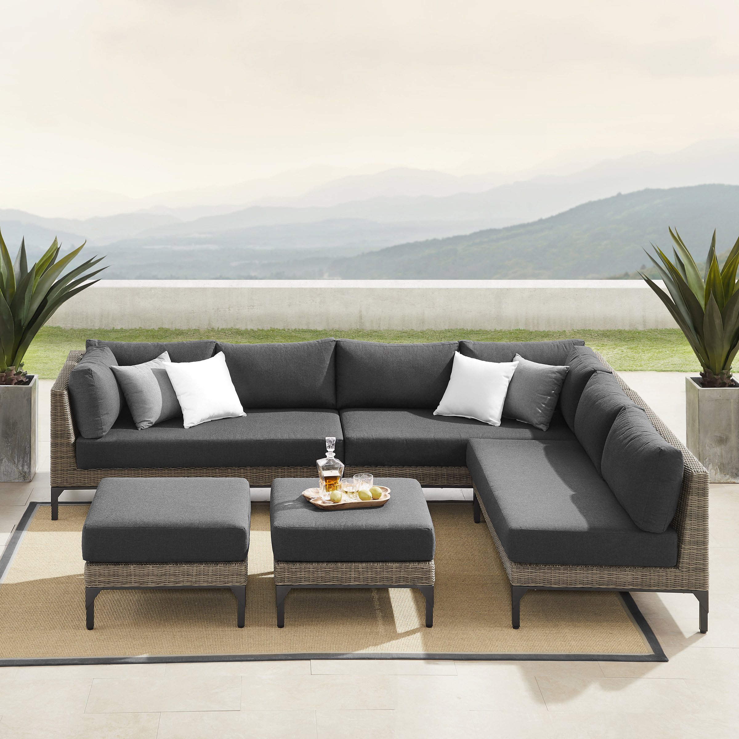 Aberdeen 5 Piece Patio Sectional Conversation Set Costco