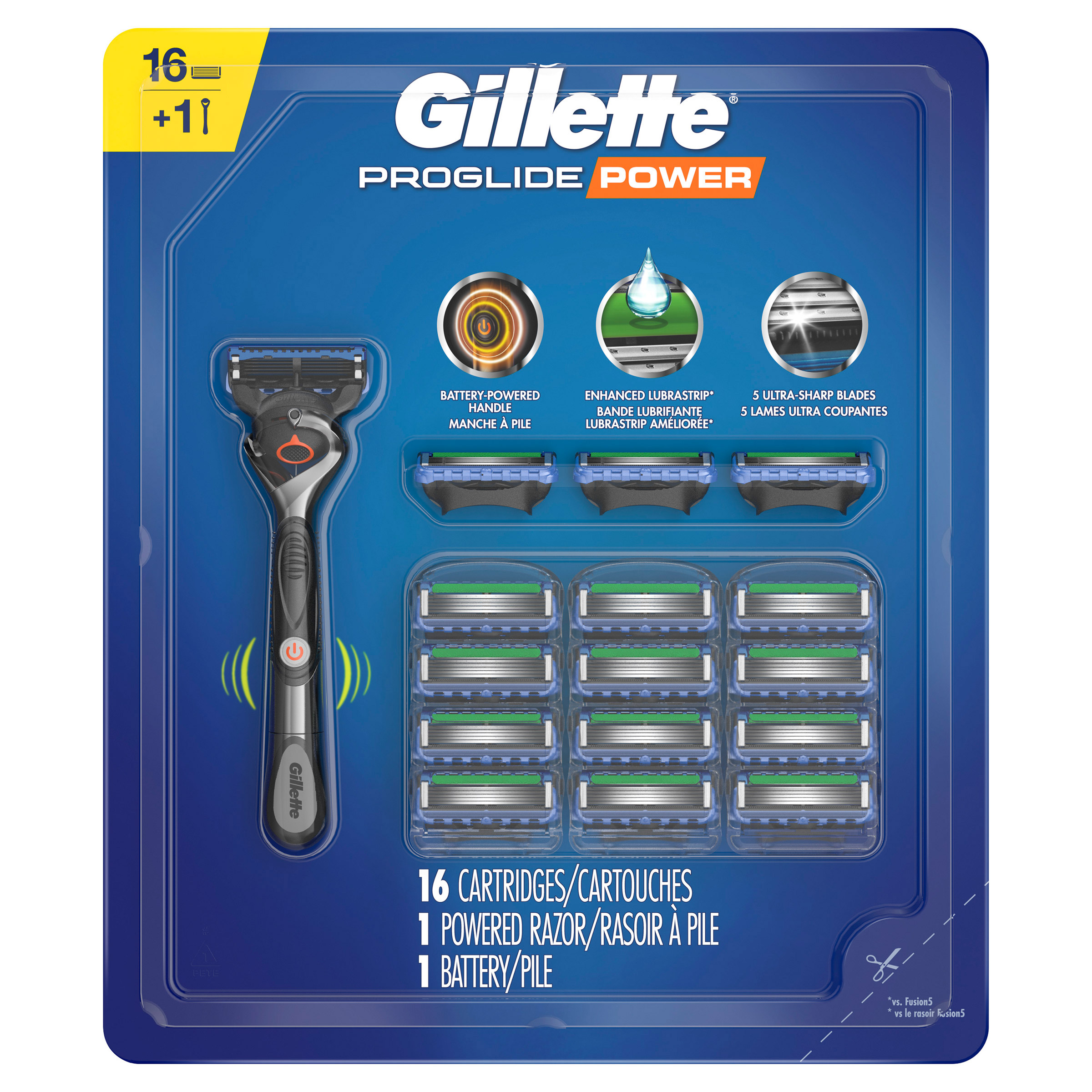 Gillette ProGlide Power Razor Handle + 16 Cartridges | Costco