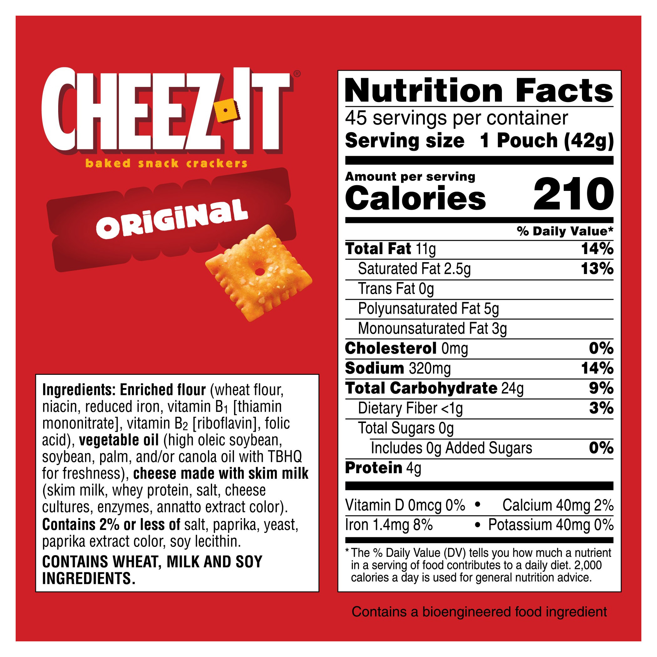 Cheez-It Crackers, Cheddar, 1.5 oz, 45-count | Costco
