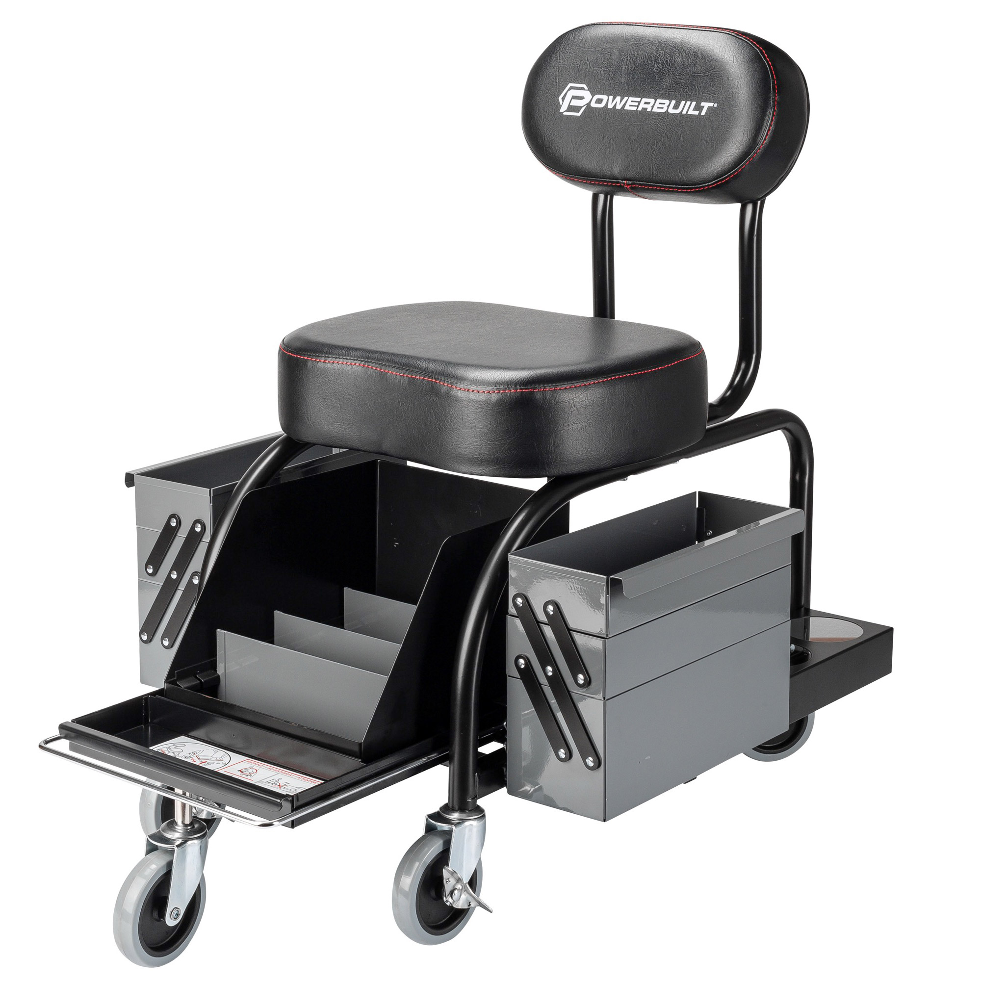 Powerbuilt Professional Shop Seat with Expandable Side Trays | Costco