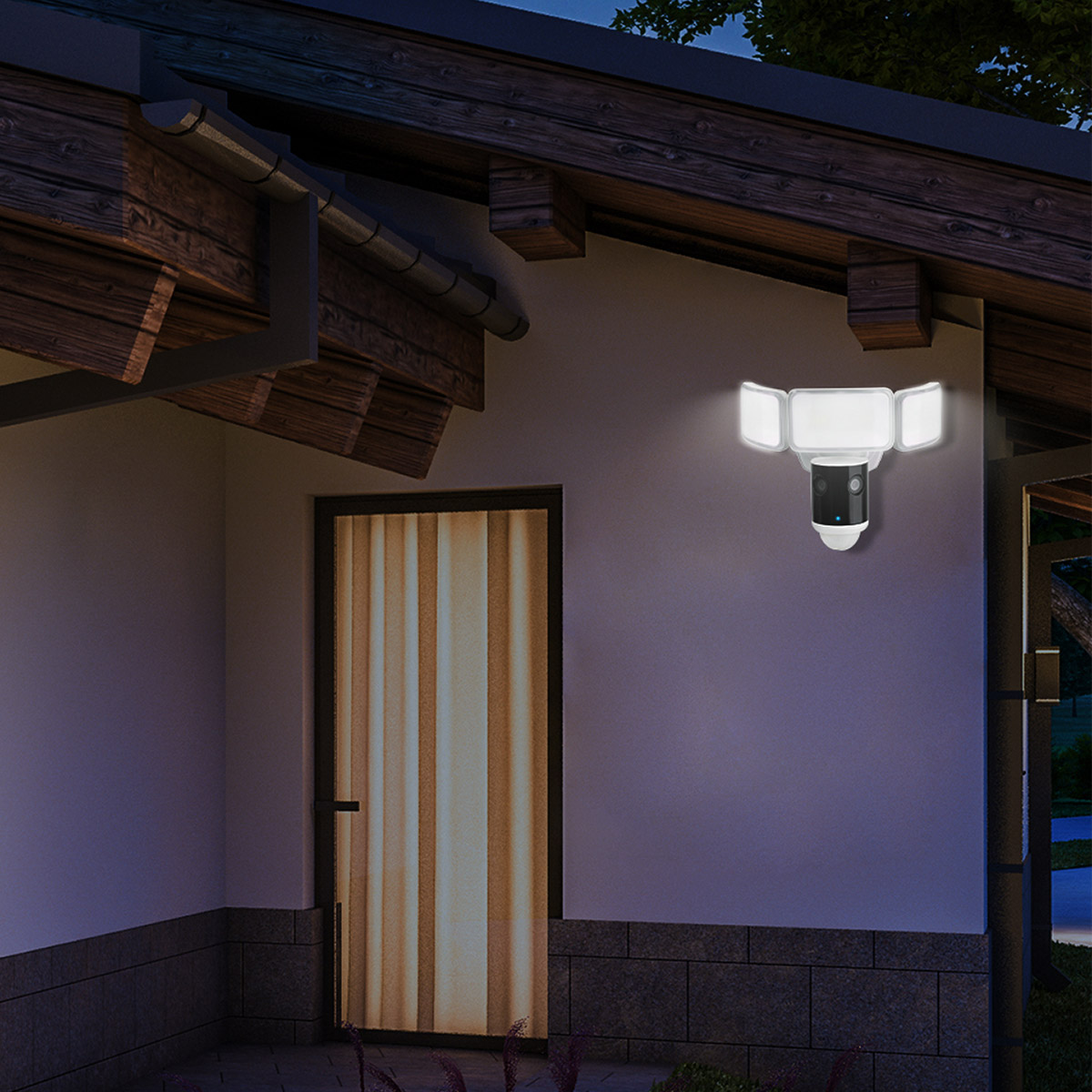 Feit Electric 5,000 Lumens Flood Light with Smart Dual Lens Panoramic ...