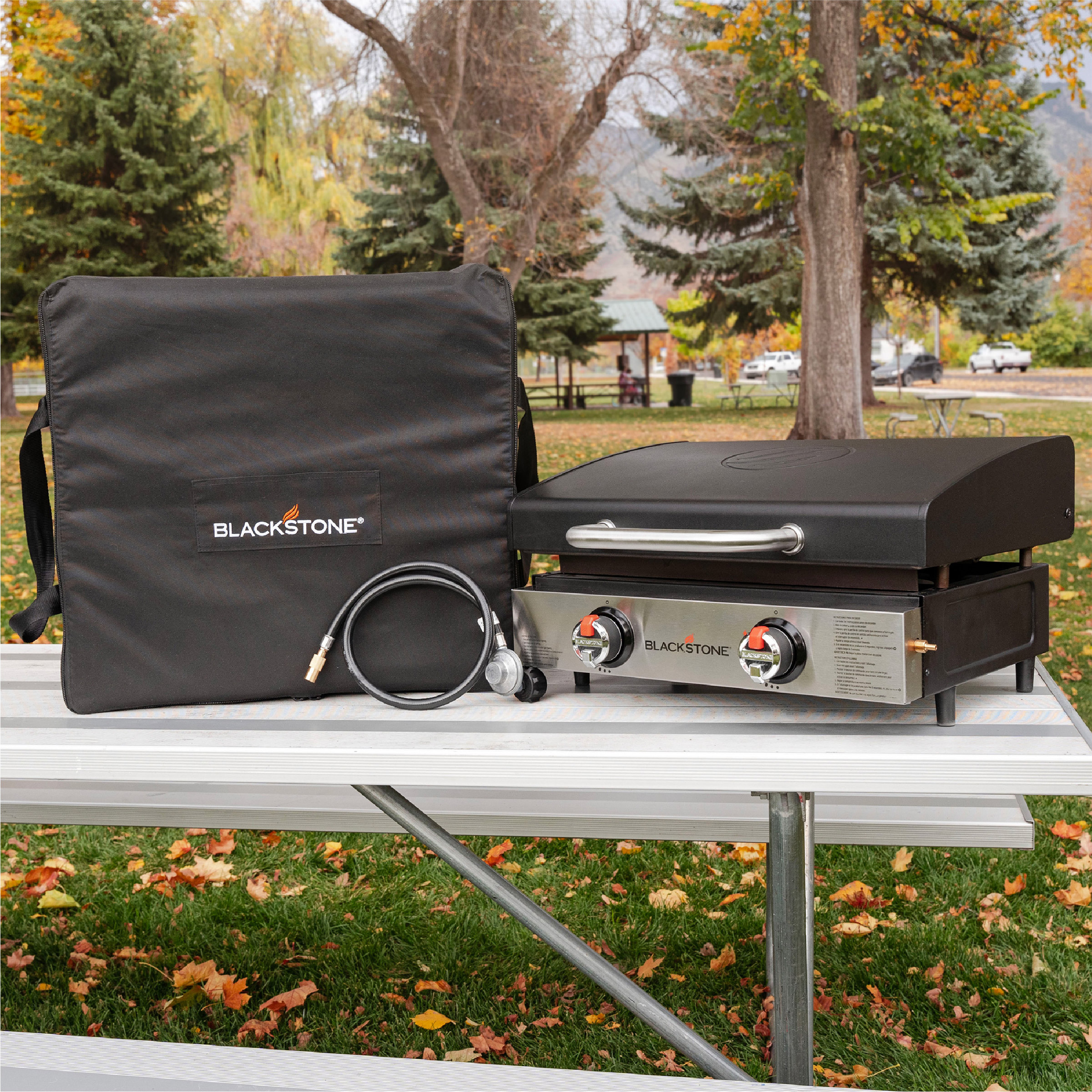 Blackstone Original 22” Tabletop Pre Seasoned Griddle with Hood Bundle ...
