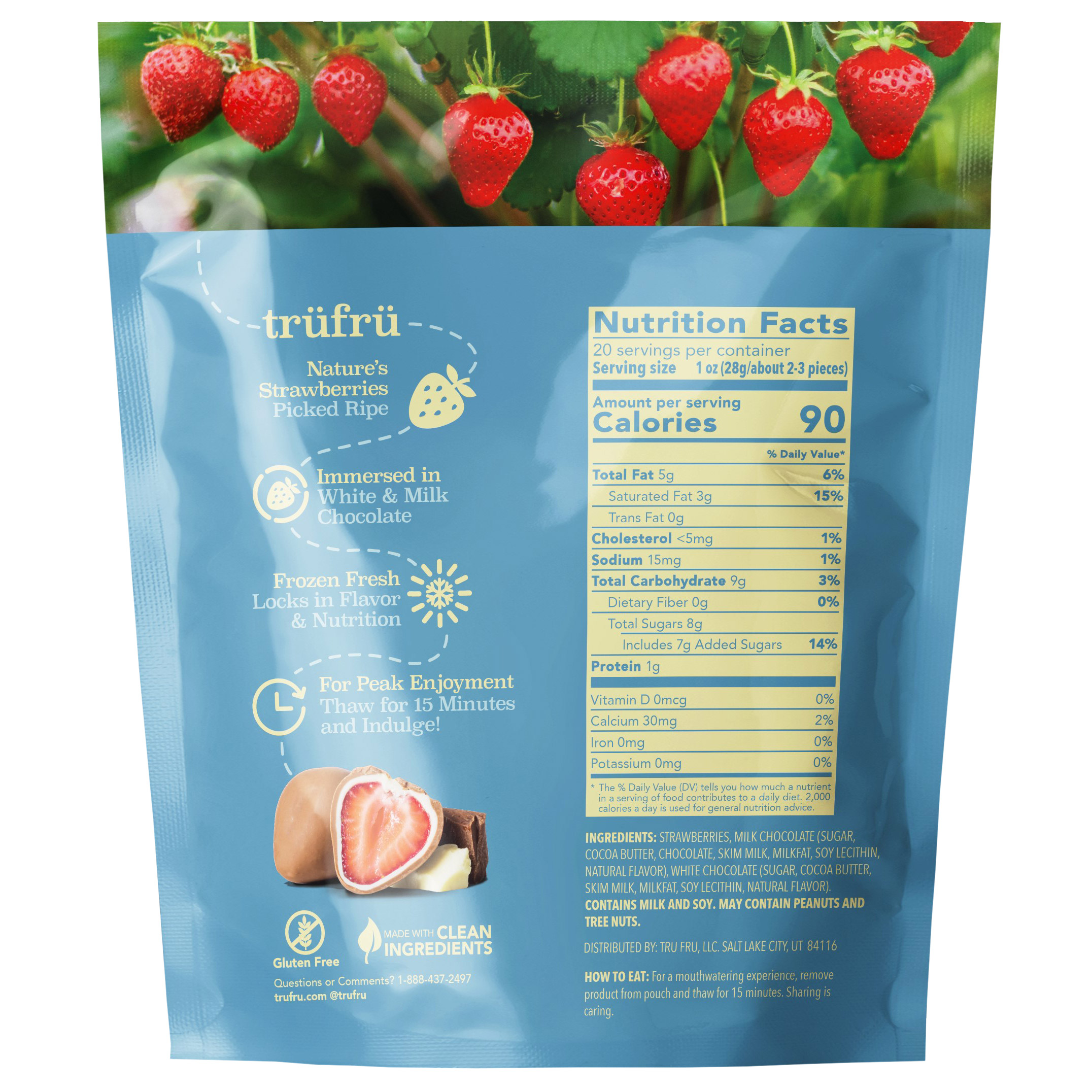 Tru Fru Frozen White and Milk Chocolate Strawberries, 20 oz | Costco