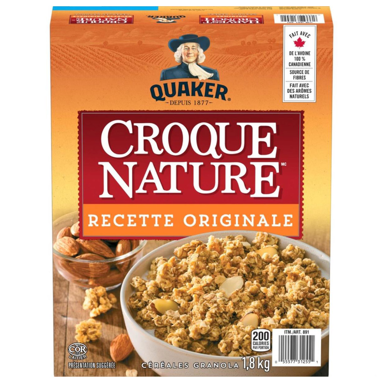 Quaker Harvest Crunch - Céréales granola originales, 1,8 kg | Costco