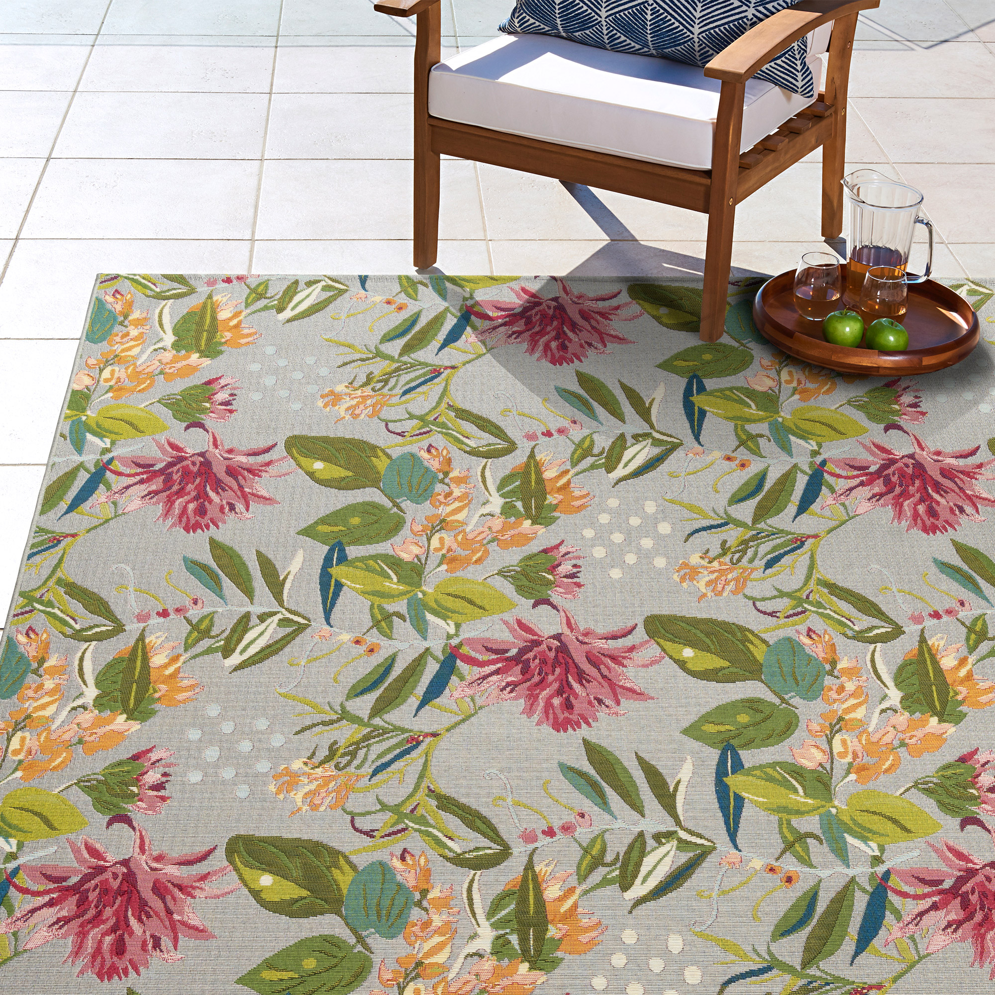 Fresco Indoor/Outdoor Rug Collection, Darra Light Gray | Costco
