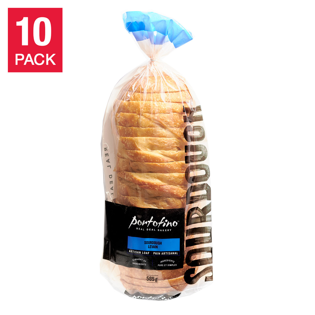Portofino Artisan Sourdough Bread Sliced, 10 × 585 g | Costco