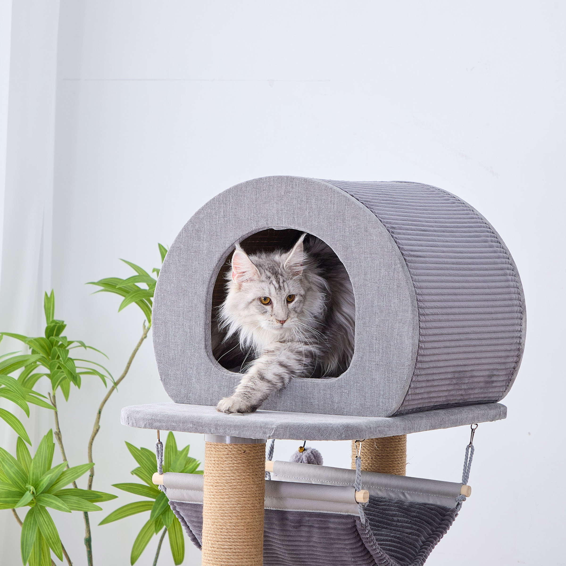 Catry Cascade Cat Tree, With 5 Levels and Condo, Gray | Costco