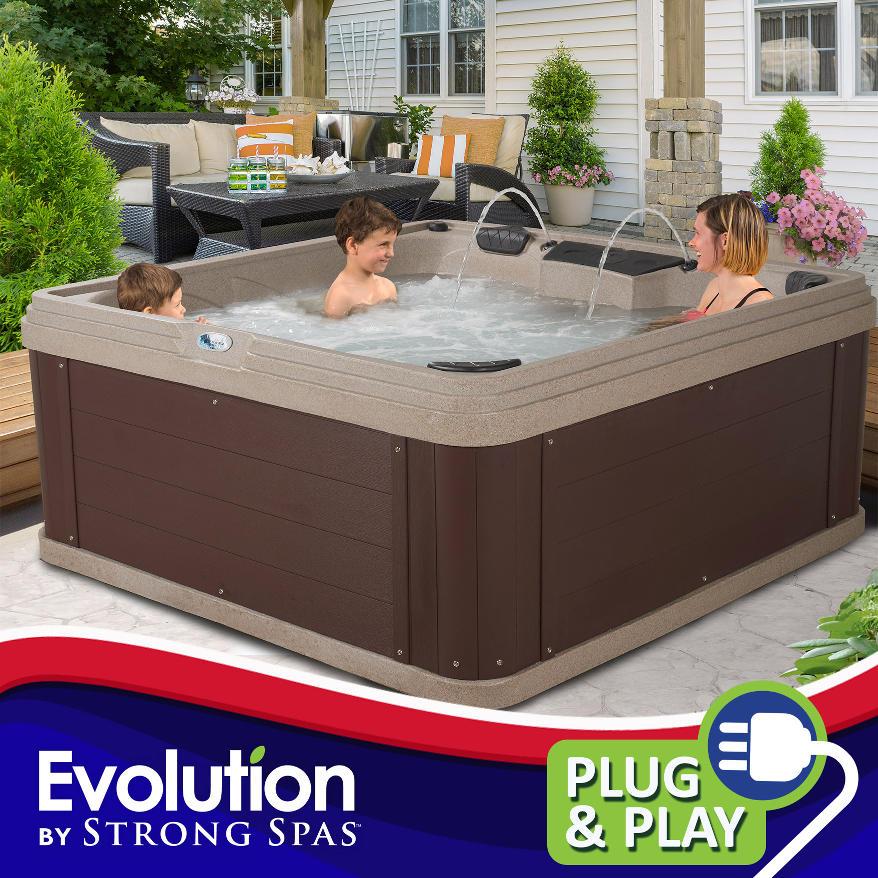 Evolution by Strong Spas Adventure 32-jet, 6 or 7-person Rotomolded Spa, Plug-n-Play | Costco