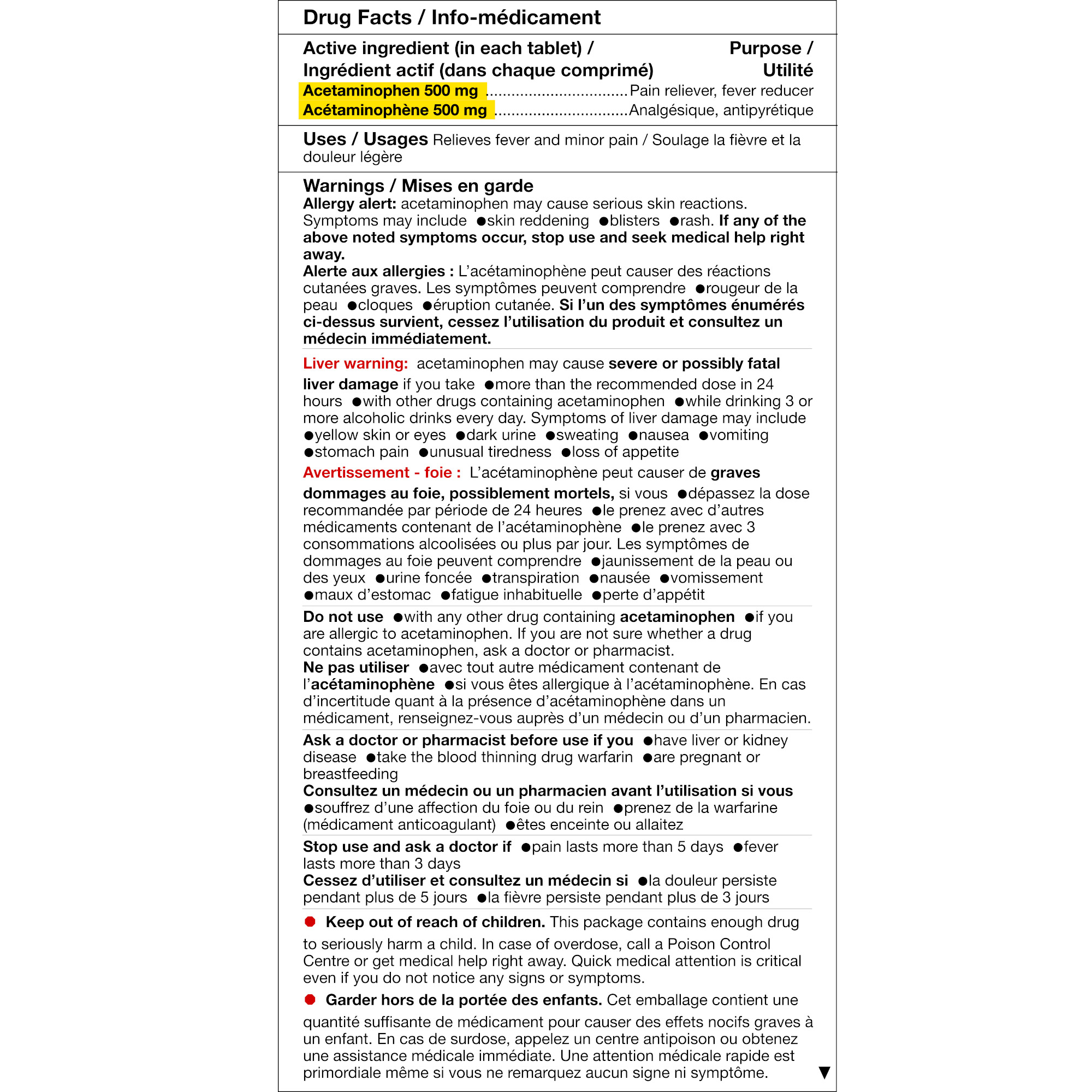 Kirkland Signature Extra Strength Acetaminophen 500 mg, 400 tablets ...