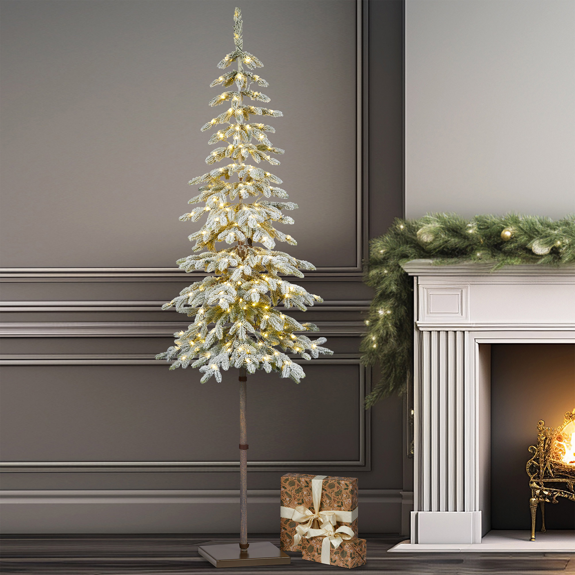 Flocked Alpine Tree, 6 ft. | Costco