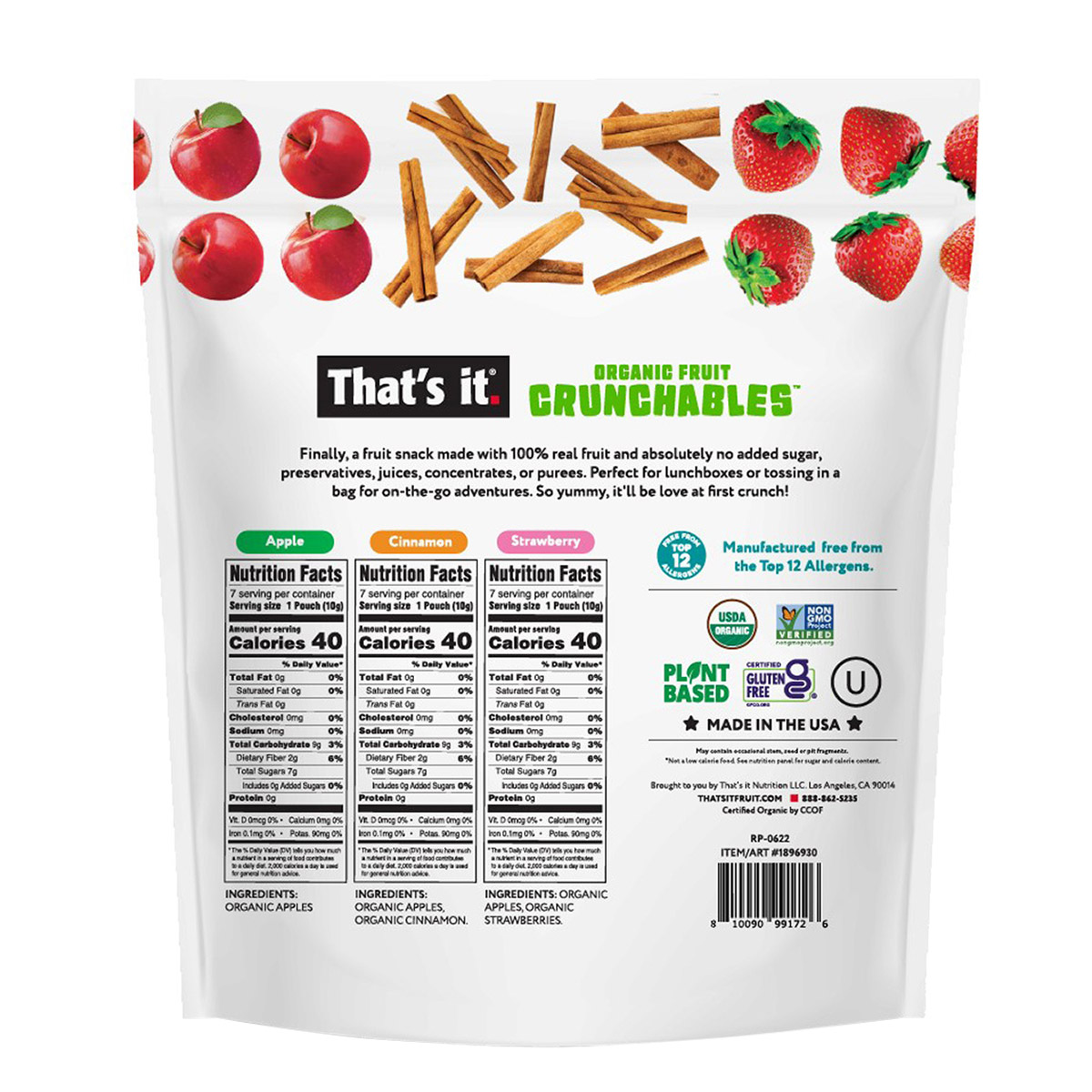 That's it, Organic Fruit Crunchables, Variety Pack, 0.35 oz, 21-count ...