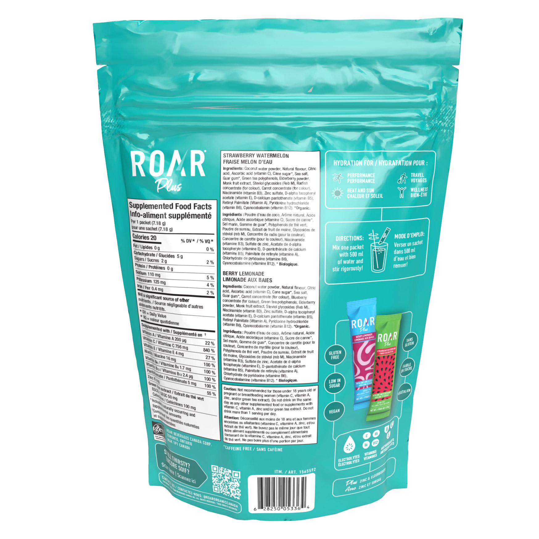 ROAR Plus Hydration Powders Variety Pack, 30 x 7.18 g | Costco