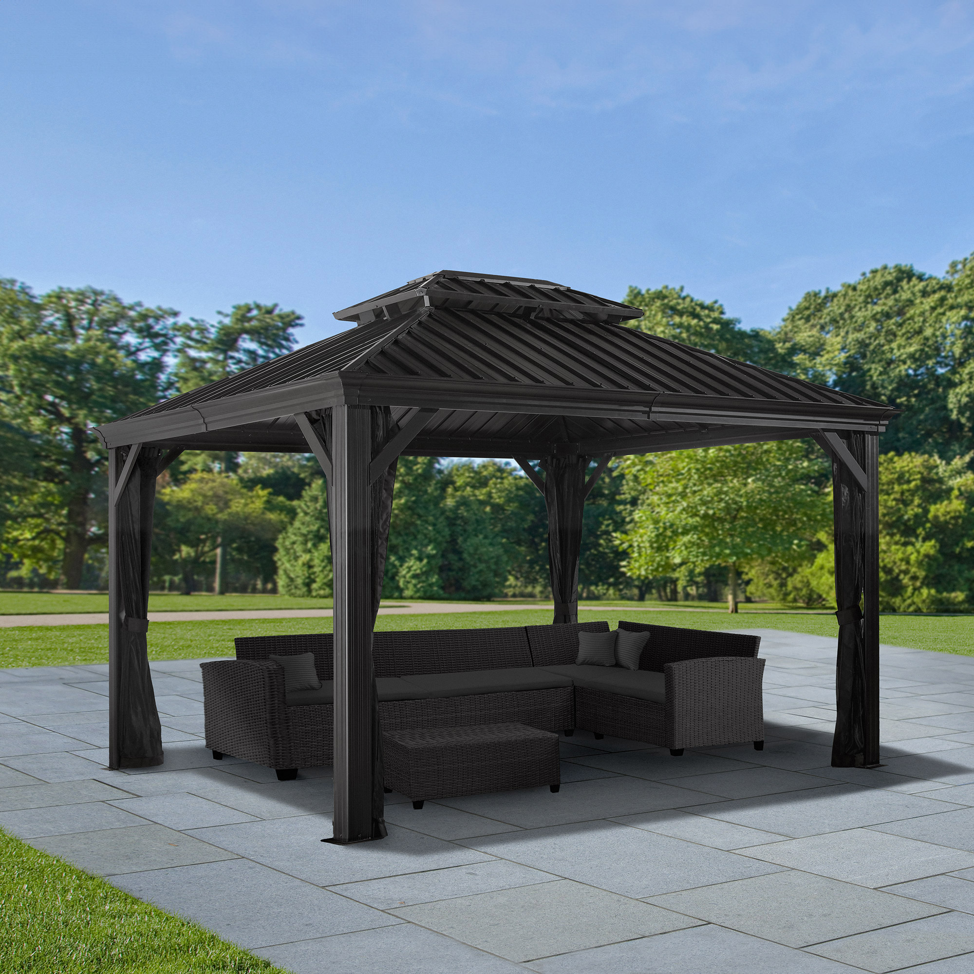 Sojag Messina Galvanized Steel Roof Gazebo - 10 ft. x 14 ft. | Costco