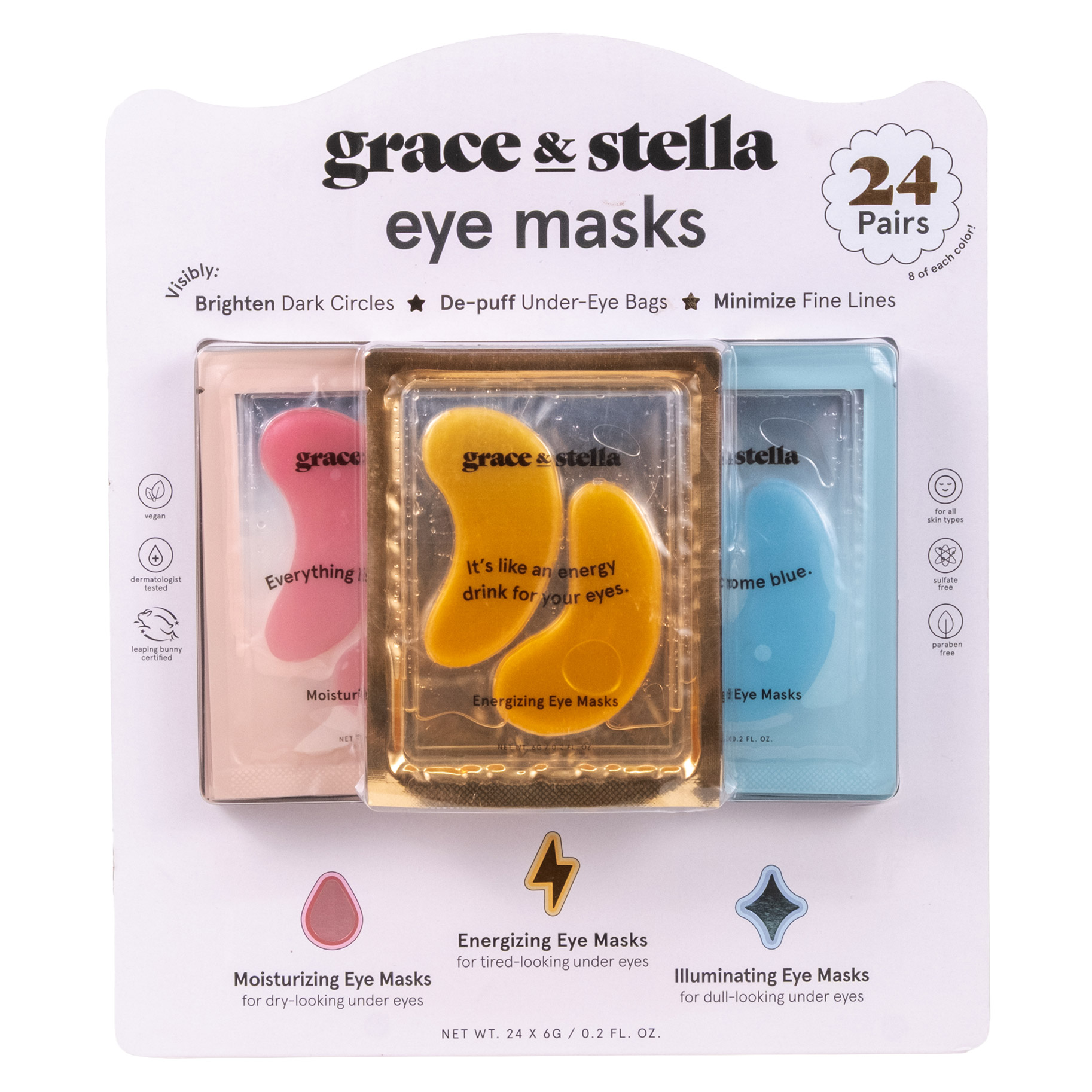 Grace & Stella Under Eye Masks, Under Eye Patches Combo Pack, 24-count ...