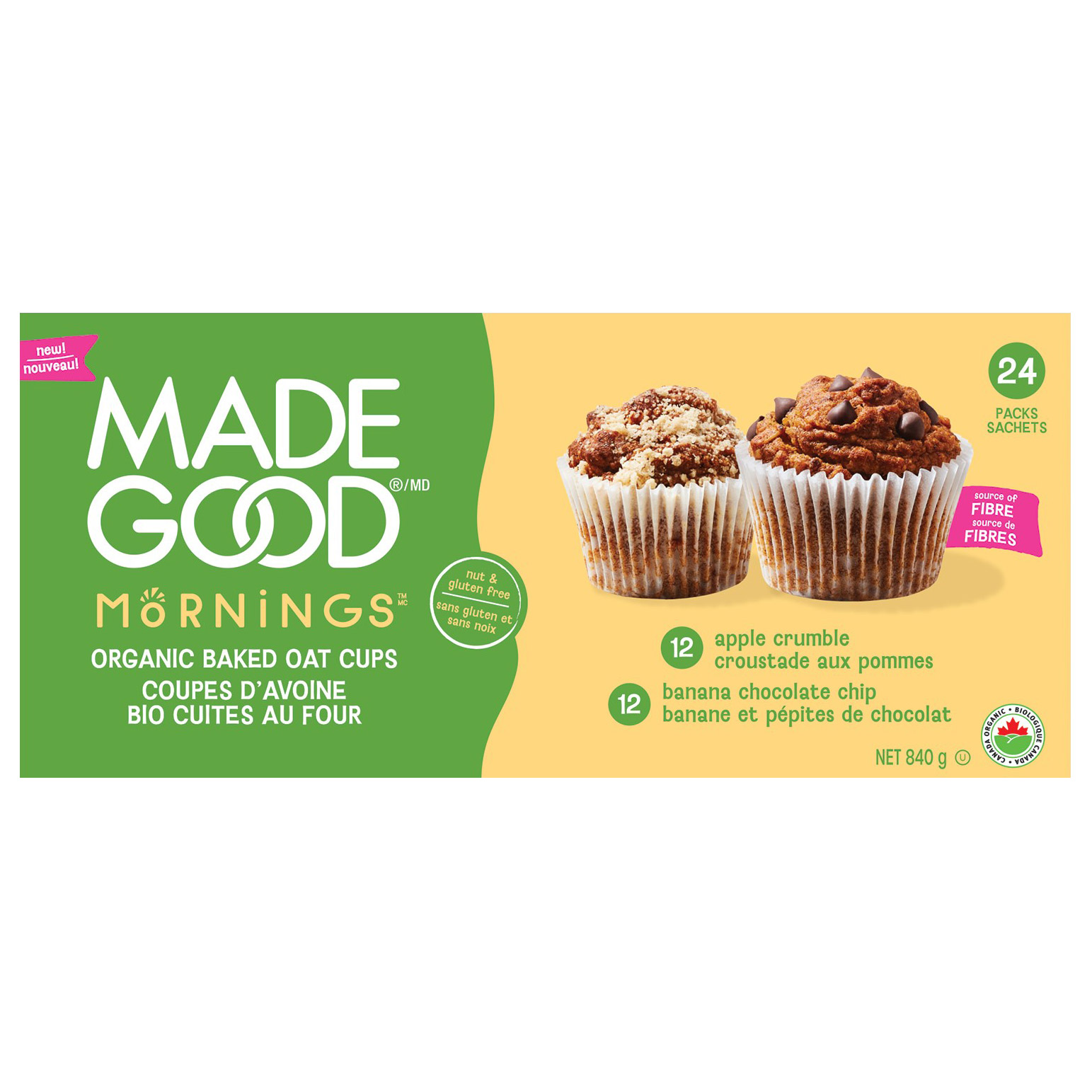 MadeGood Mornings Organic Baked Oat Cups, 24 × 35 g | Costco