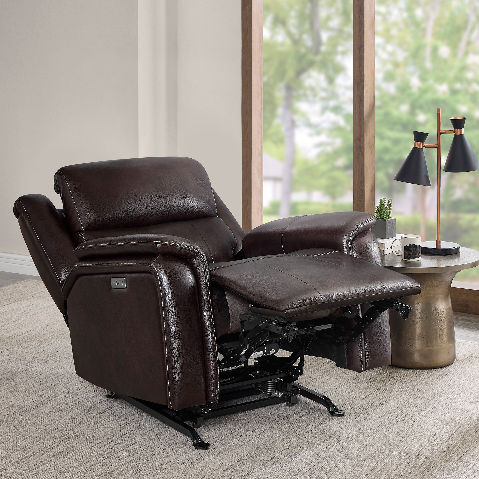 Barcalounger Bryson Leather Power Rocker Recliner with Power Adjustable ...
