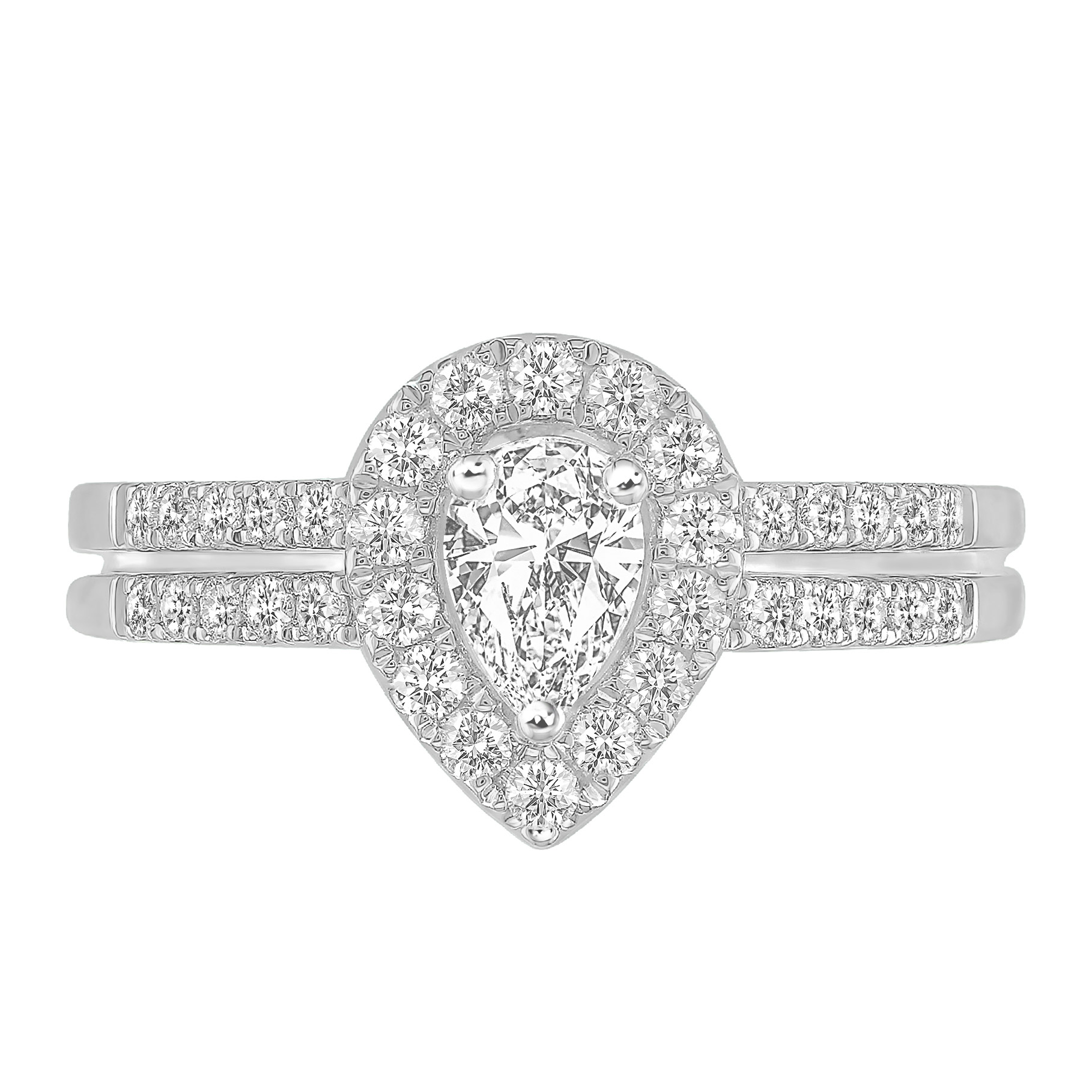 Pear Cut and Round Brilliant Diamond Engagement Ring (0.75 ctw) | Costco