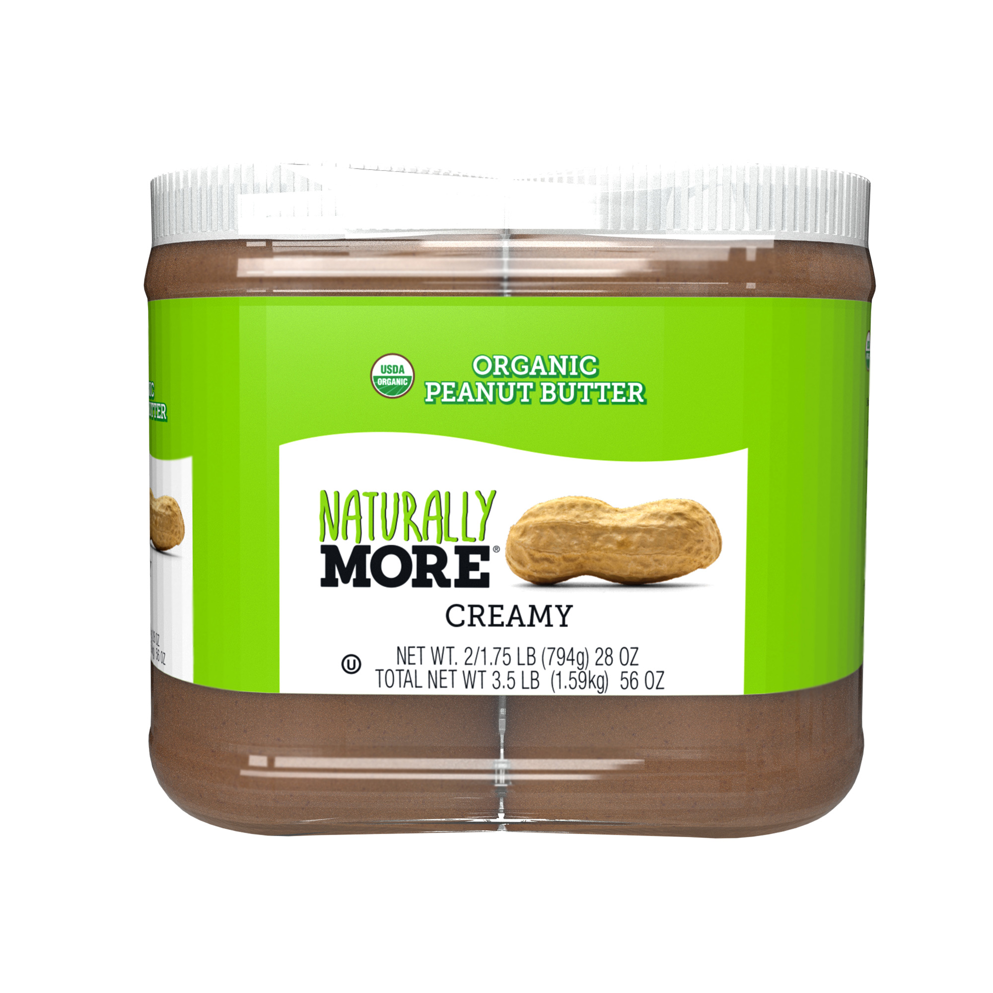Naturally More Organic Peanut Butter, Creamy, 28 oz, 2-count | Costco
