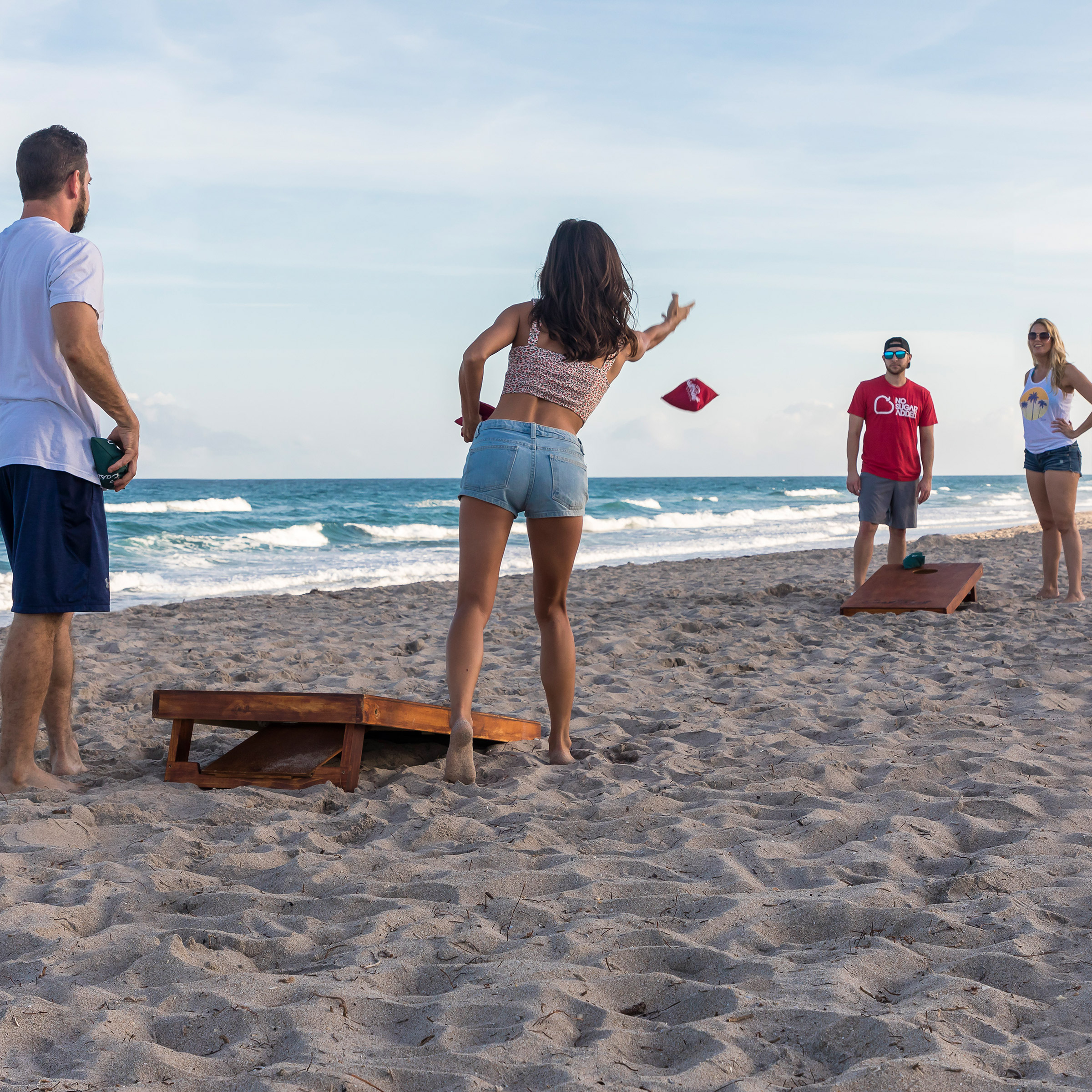 EastPoint 61 cm x 122 cm (2 ft. x 4 ft.) Heritage Solid Wood Cornhole ...