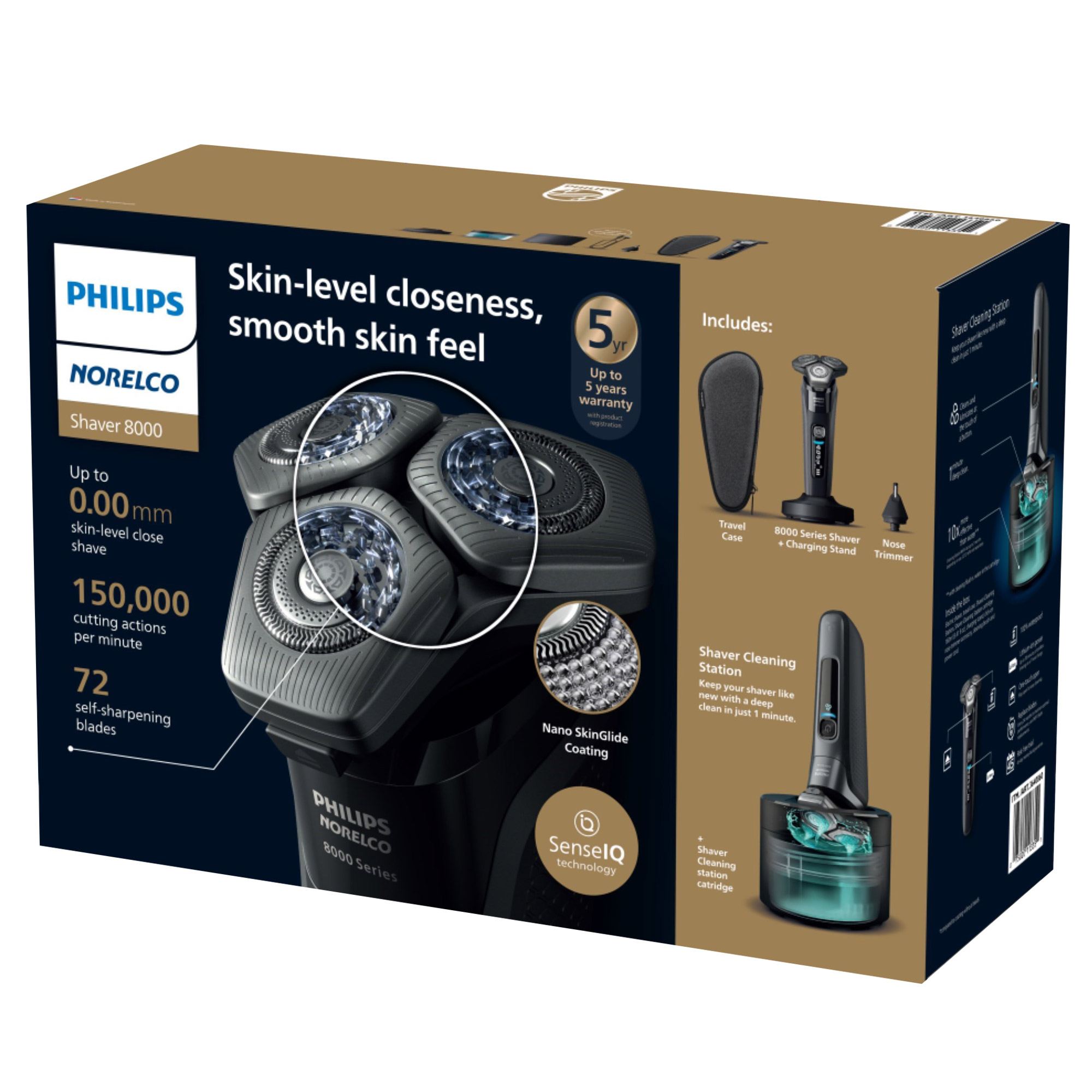 Philips Norelco Shaver 8000, Electric Shaver, Wet & Dry, with SenseIQ ...
