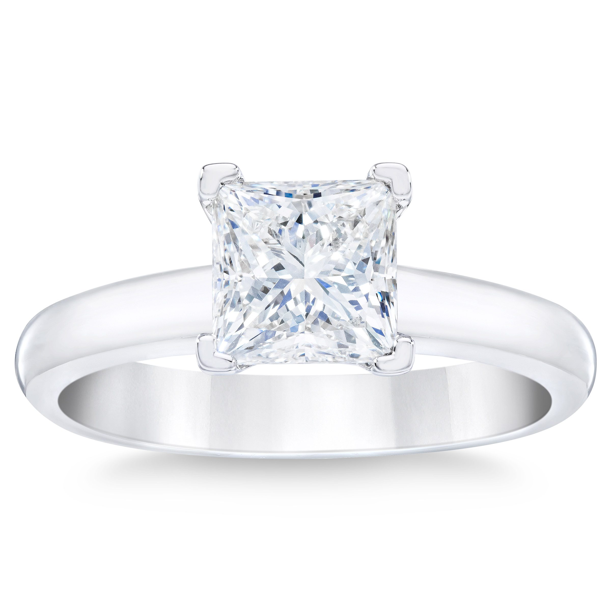 Princess Cut 2.05 ct VS2 Clarity, G Color Diamond Platinum Solitaire ...