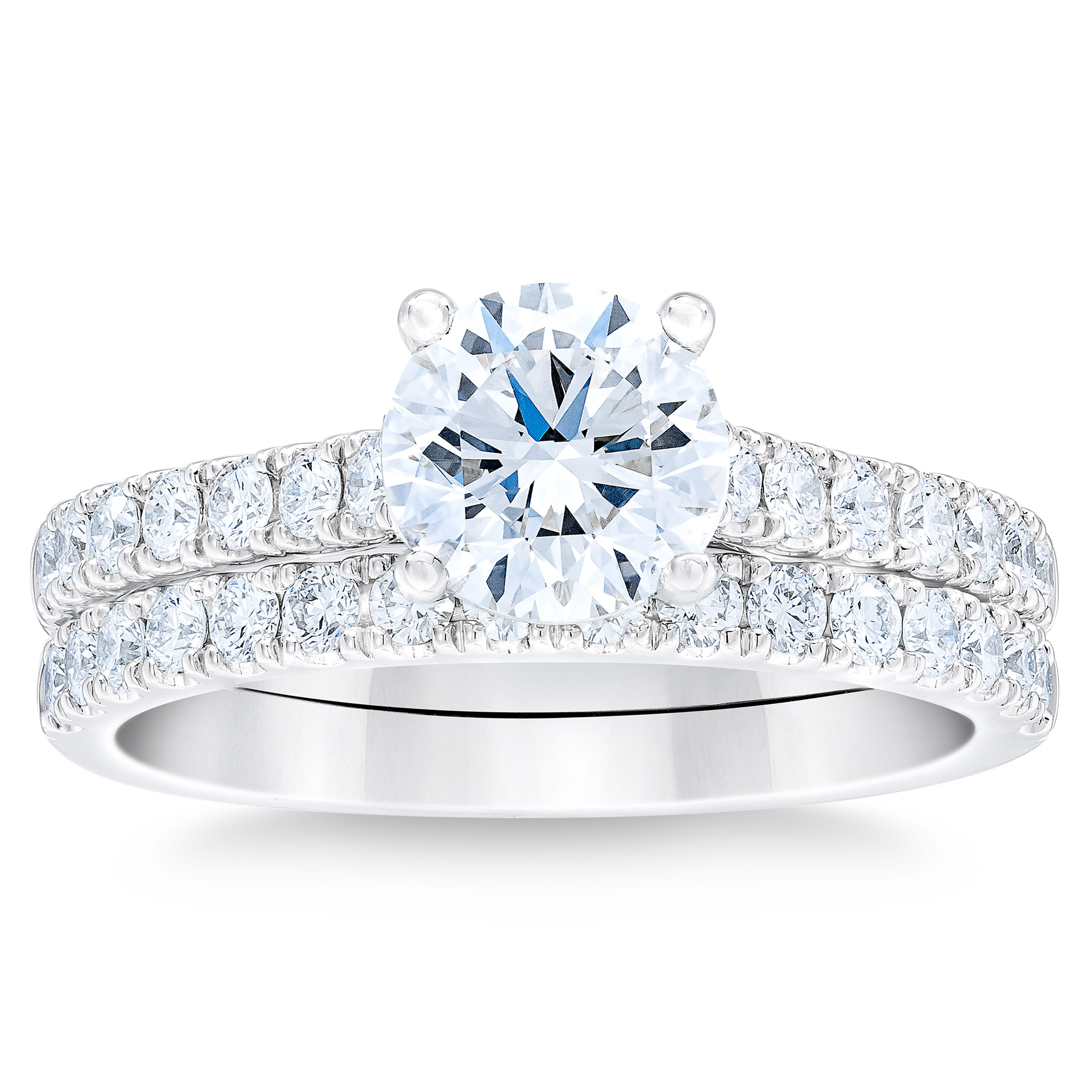 Round Brilliant 1.95 ctw VVS1 Clarity, I Color Diamond Platinum Wedding ...