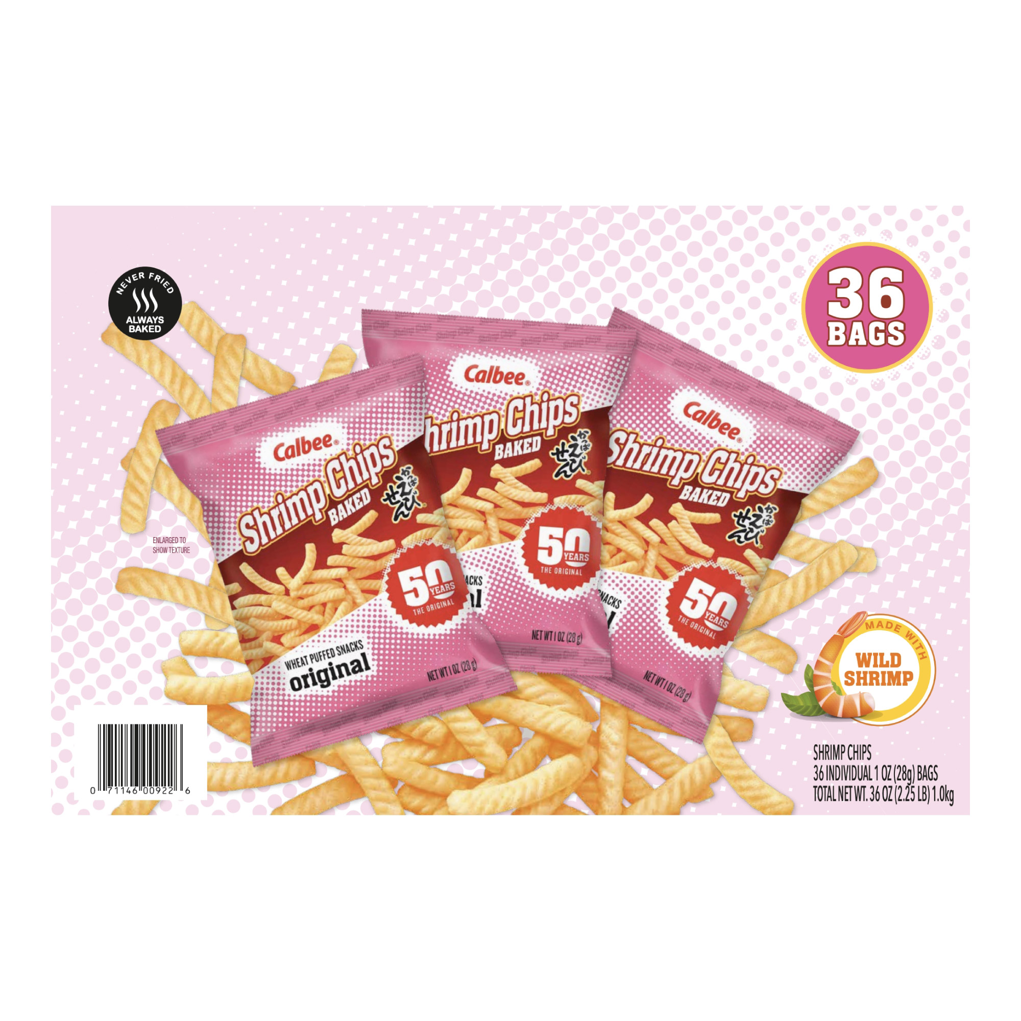Calbee Shrimp Chips Baked, Original, 1 oz, 36-count | Costco
