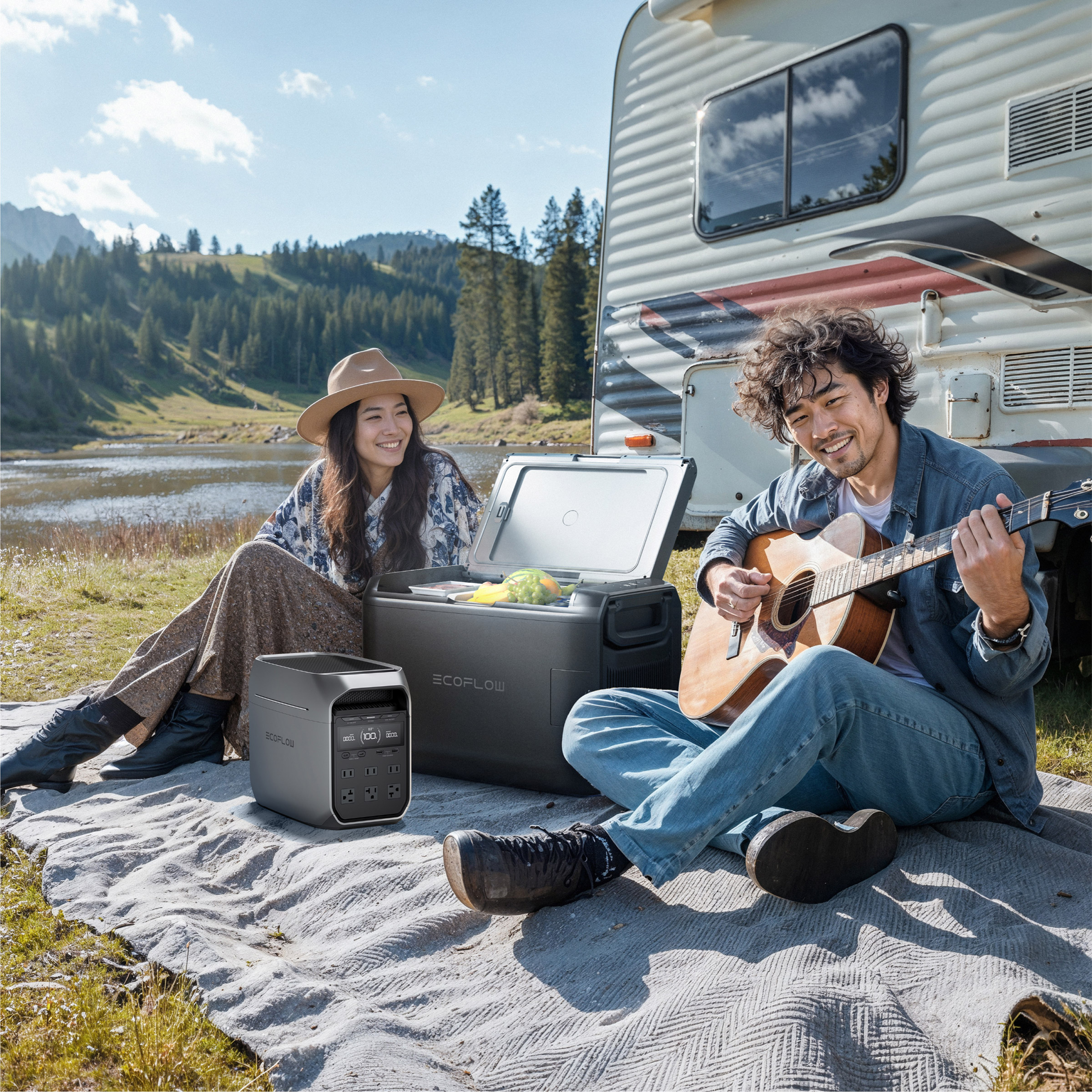 EcoFlow GLACIER Classic Portable Fridge Freezer + Plug-in Battery with ...
