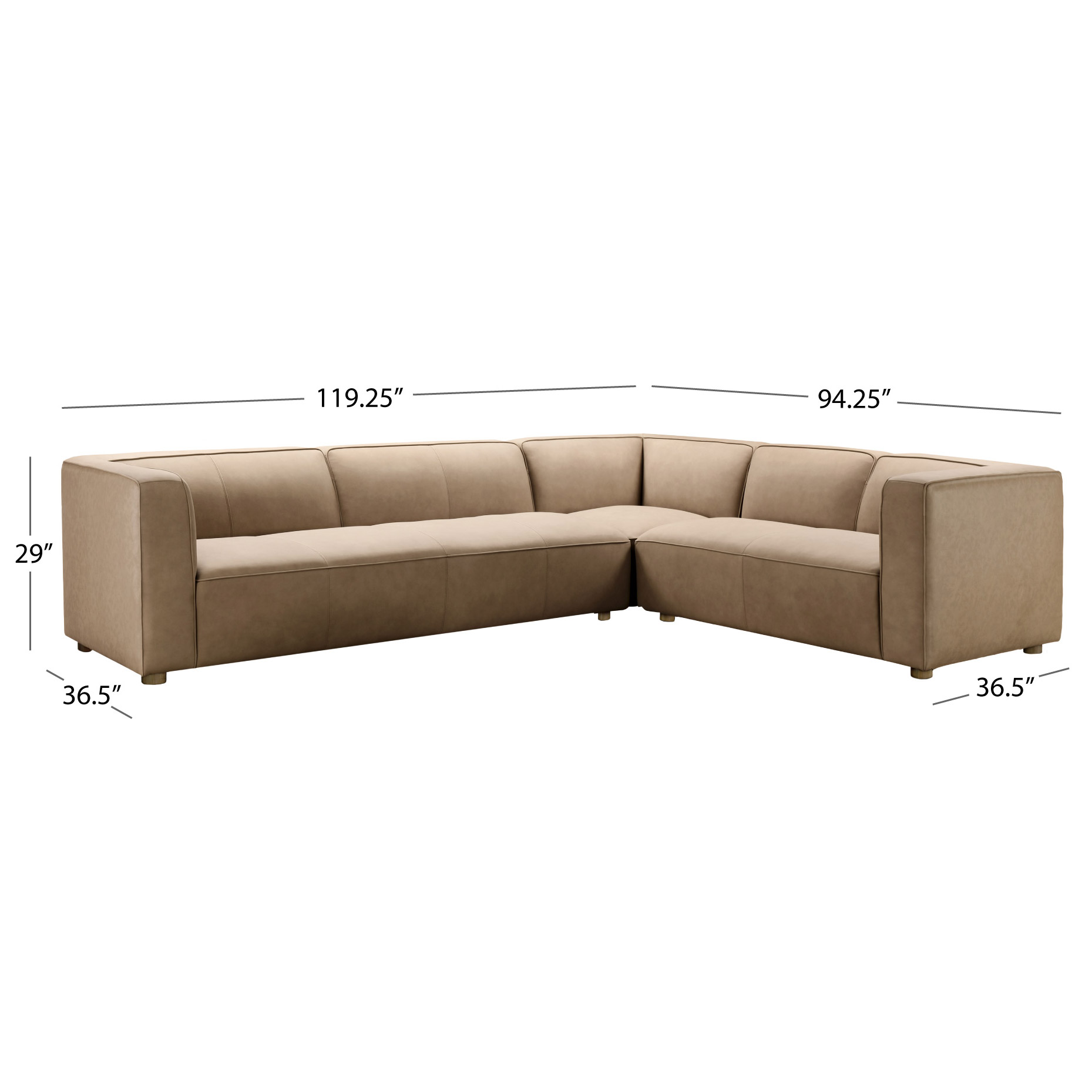 JoJo Fletcher Matteo Nubuck Leather Sectional | Costco