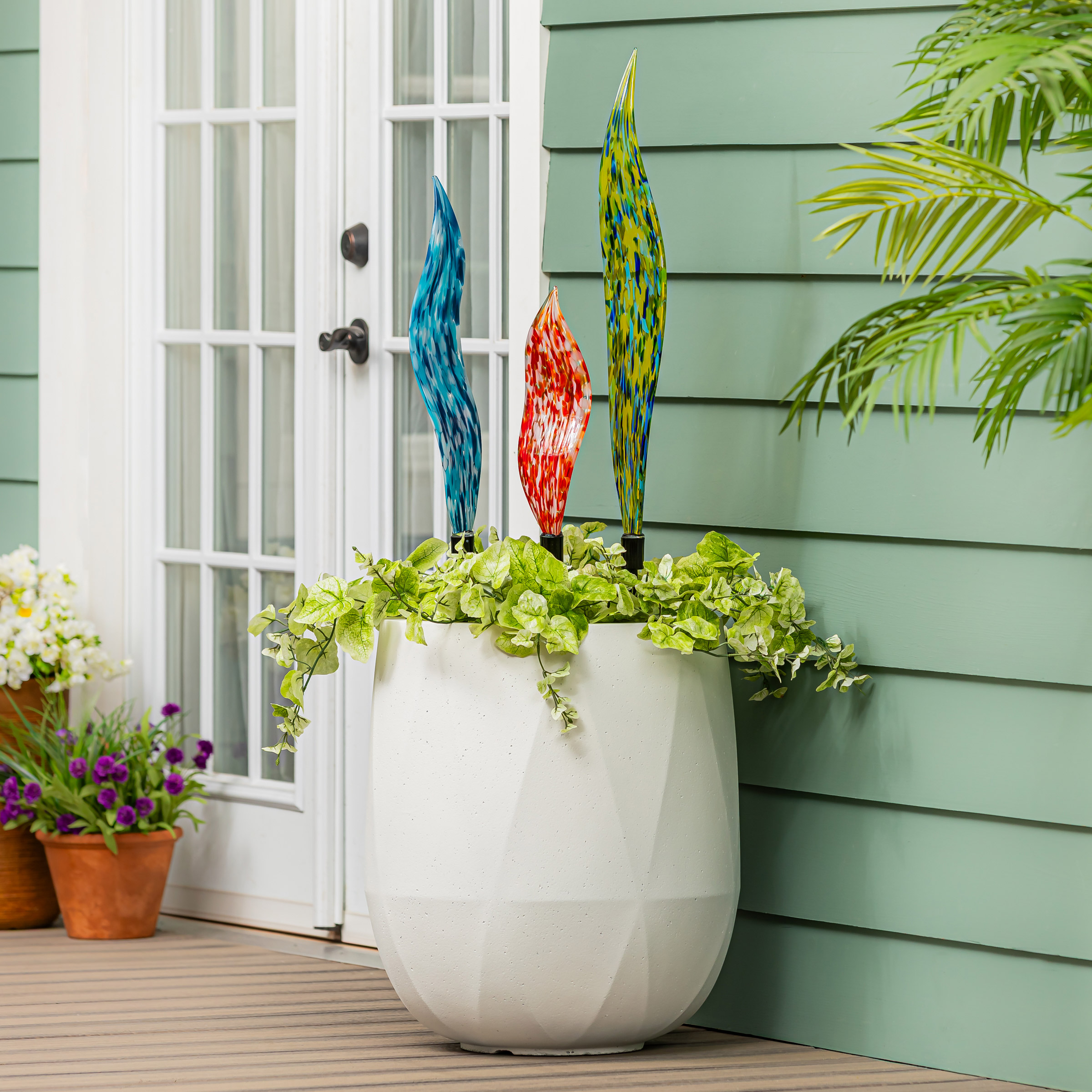 Glass Garden Stakes, Set of 3 | Costco