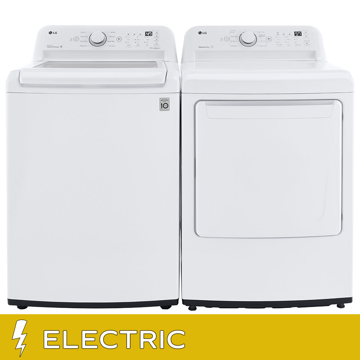 LG 4.5 cu. ft. Rear Control Top Load Washer and 7.3 cu. ft. Rear ...