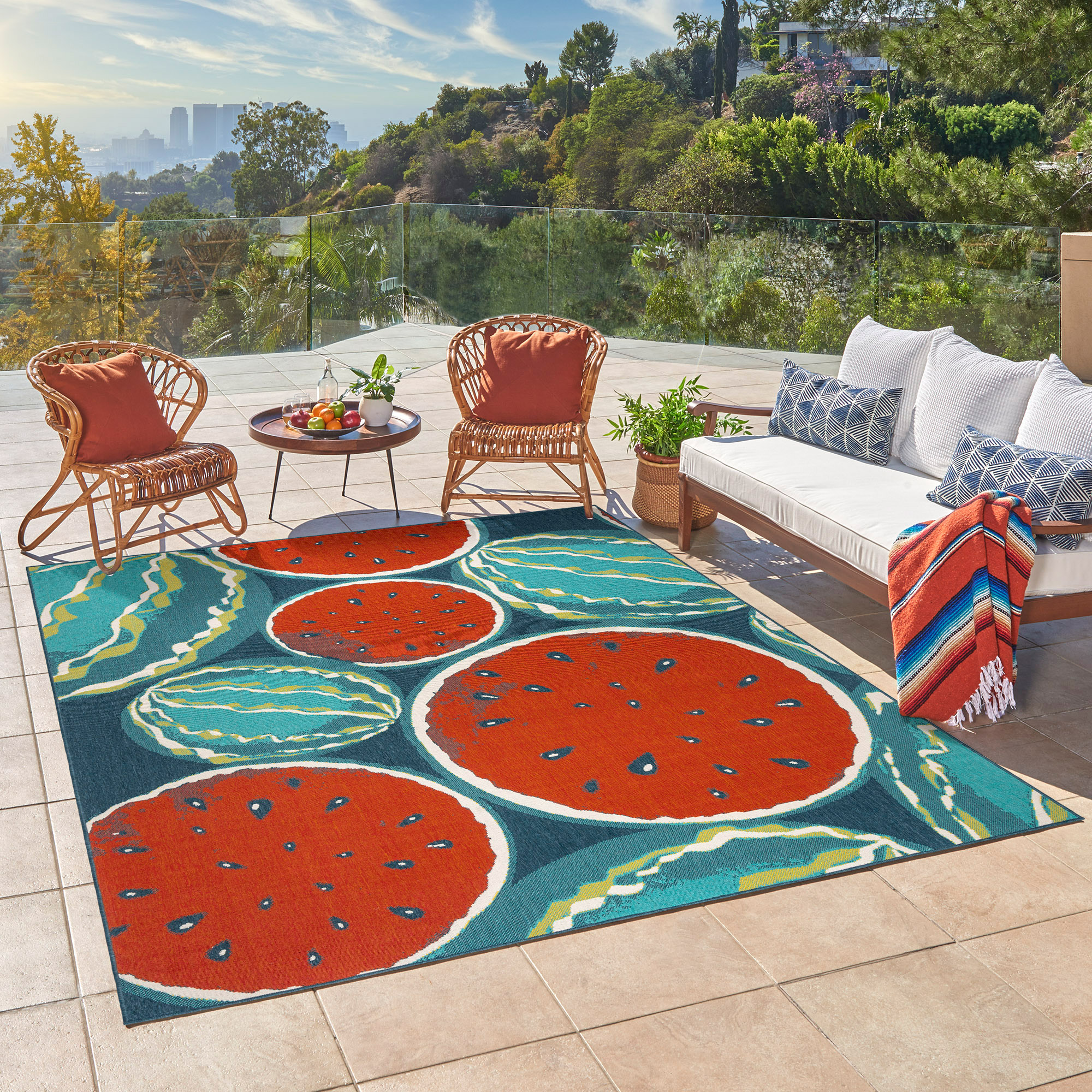 Verano Indoor/Outdoor Rug, Watermelons | Costco