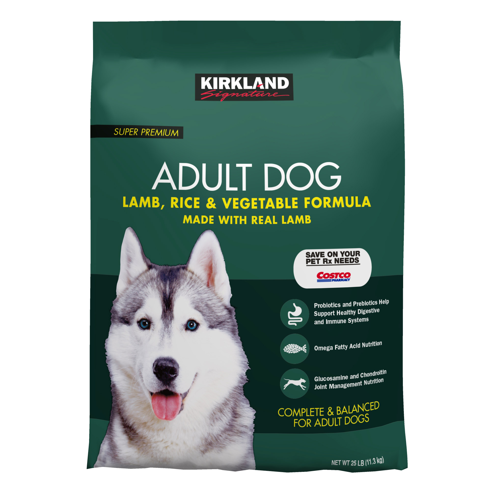 Kirkland Signature Adult Formula Lamb, Rice and Vegetable Dog Food, 25 ...
