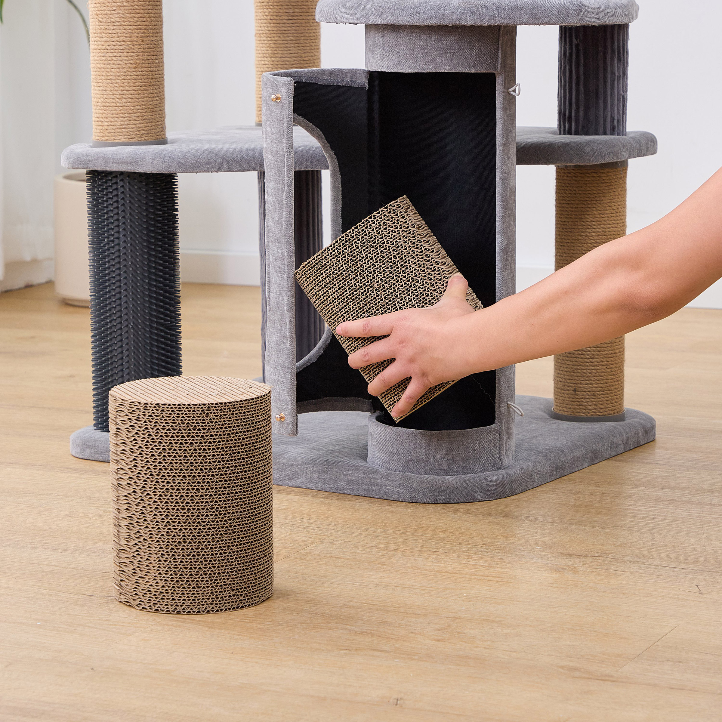 Catry Cascade Cat Tree, With 5 Levels and Condo, Gray | Costco