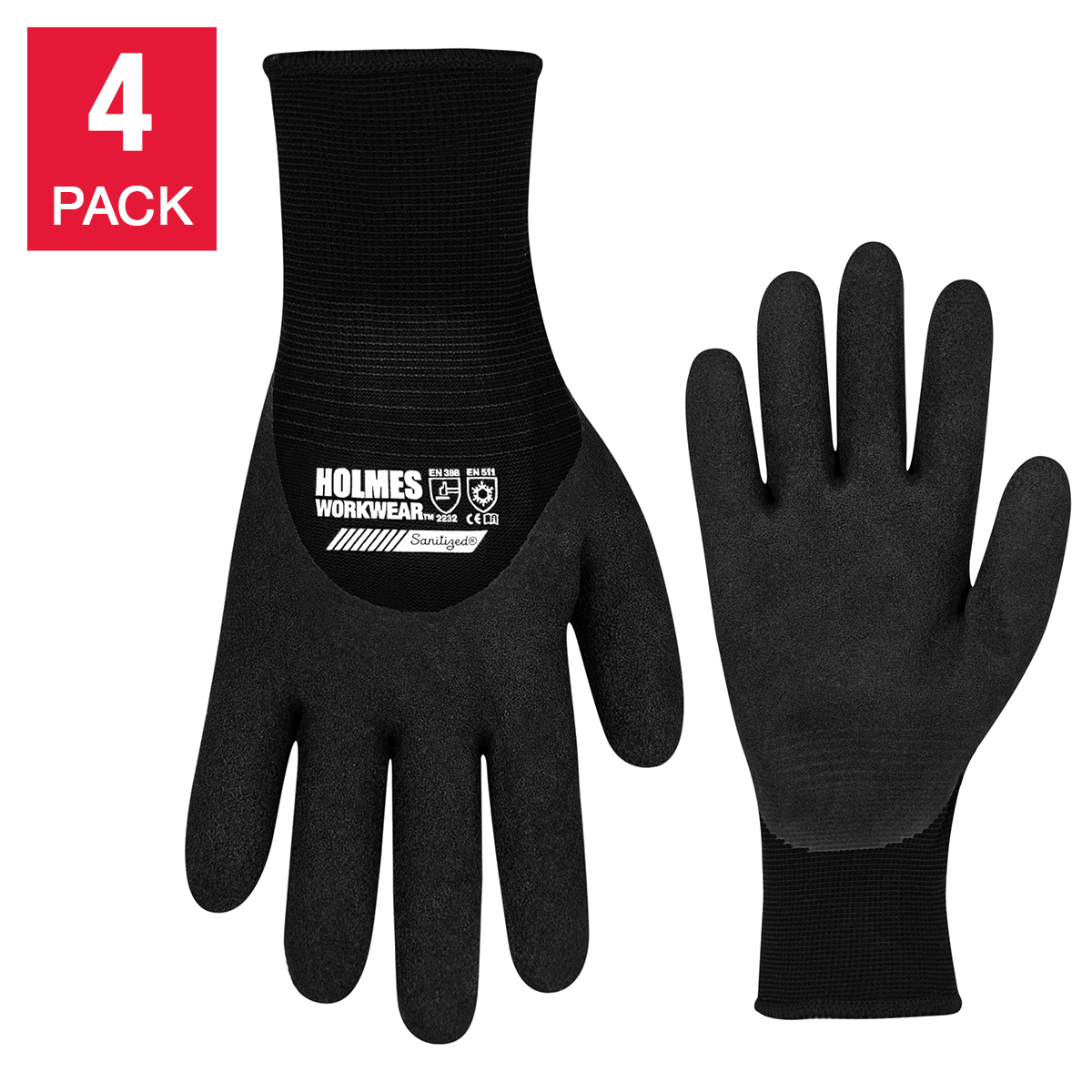 Holmes Latex Foam Gloves, 4-pack | Costco