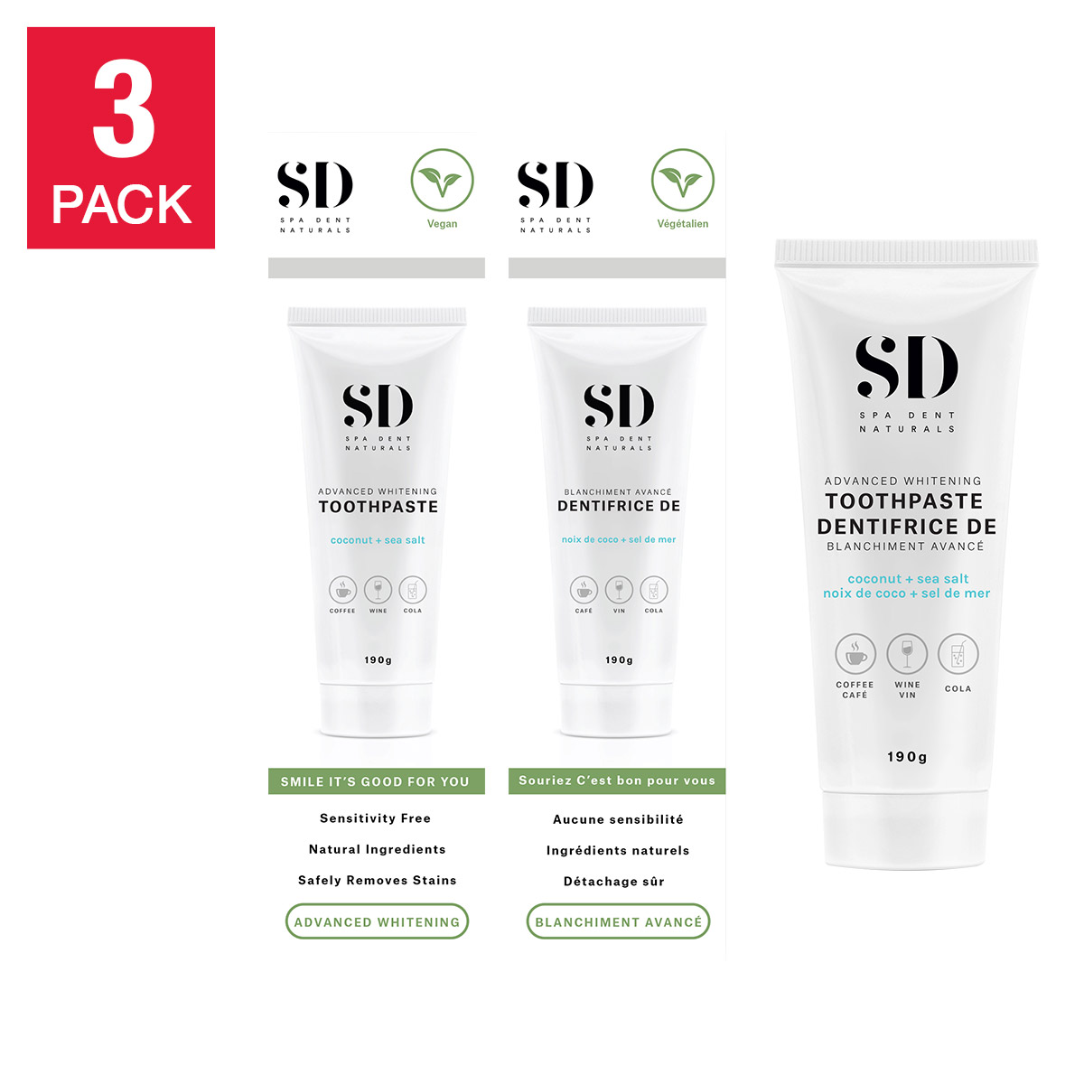 Spa Dent Naturals Coconut Sea Salt Advanced Whitening Toothpaste | Costco