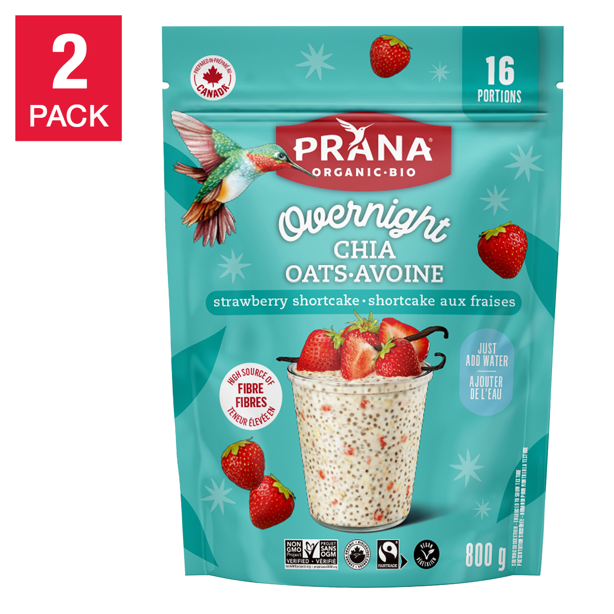 Prana Overnight Chia Oats, 2 × 800 g | Costco