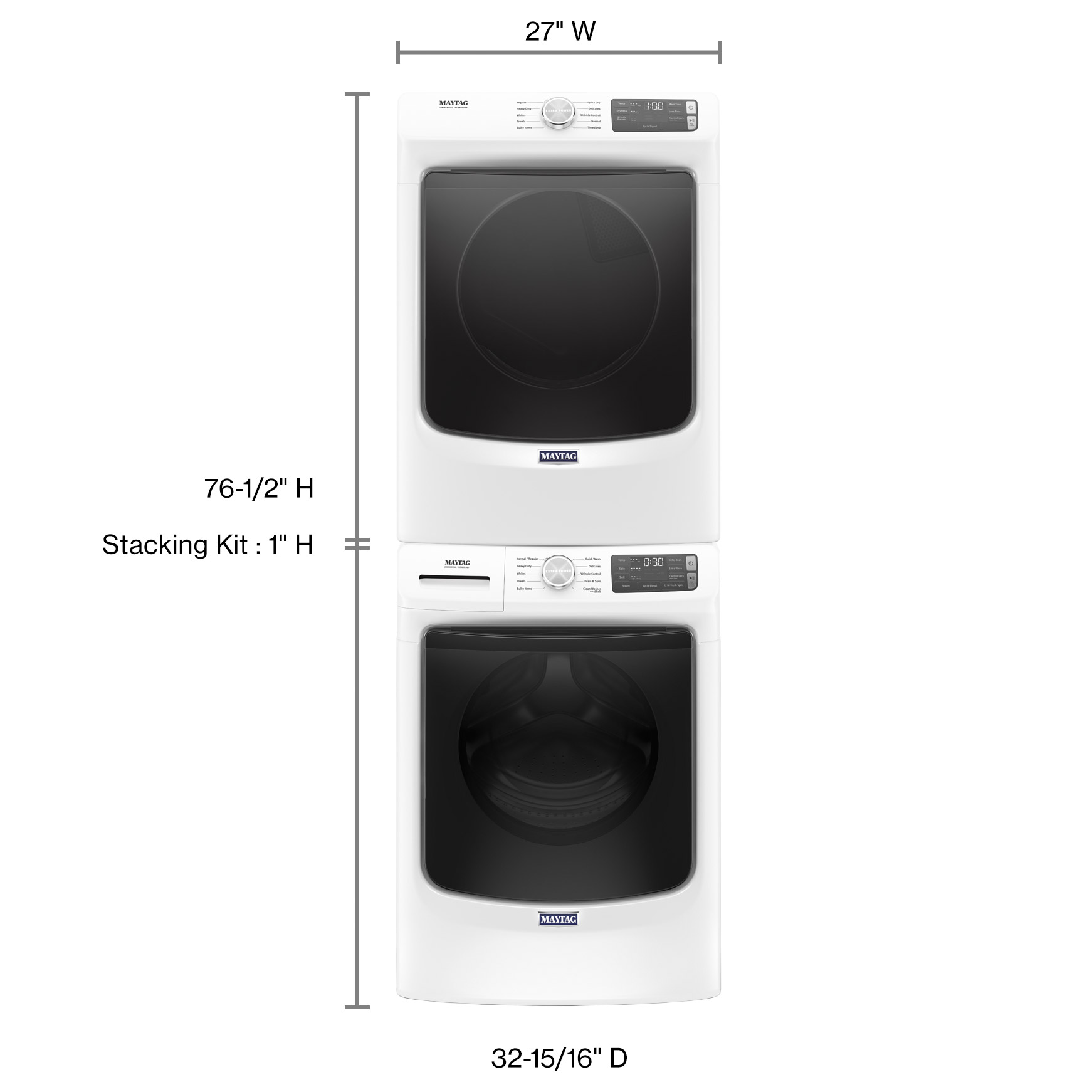 Maytag 4.5 cu. ft. Washer and 7.3 cu. ft. ELECTRIC Dryer with Advanced ...