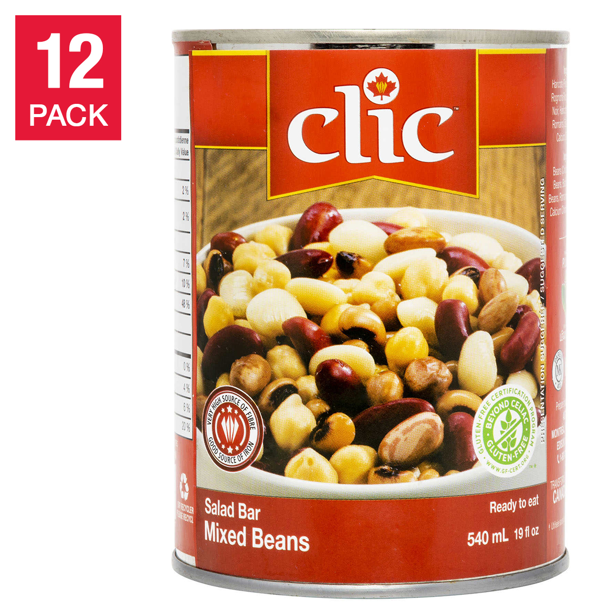 Clic Salad Bar Mixed Beans, 12 x 540 mL | Costco