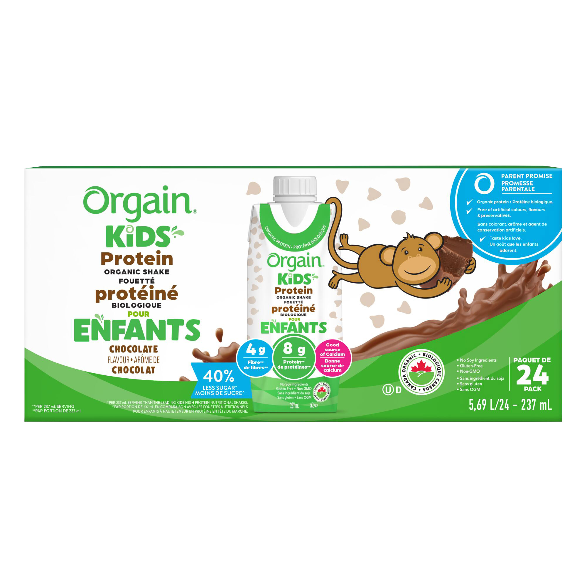 Orgain Kids Nutritional Shake Chocolate, 24 x 237 mL | Costco