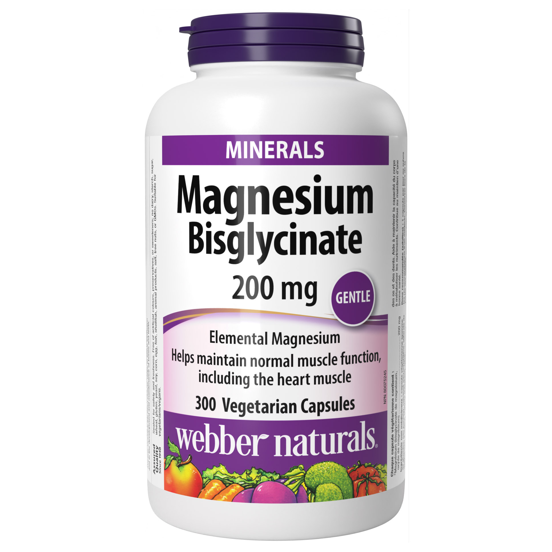webber naturals Magnesium Bisglycinate 200 mg, 300 Capsules | Costco