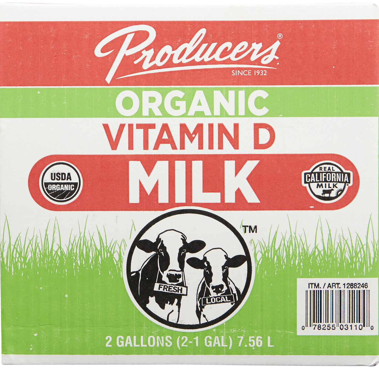 Producers Organic Vitamin D Milk, 1 Gallon, 2 ct | Costco