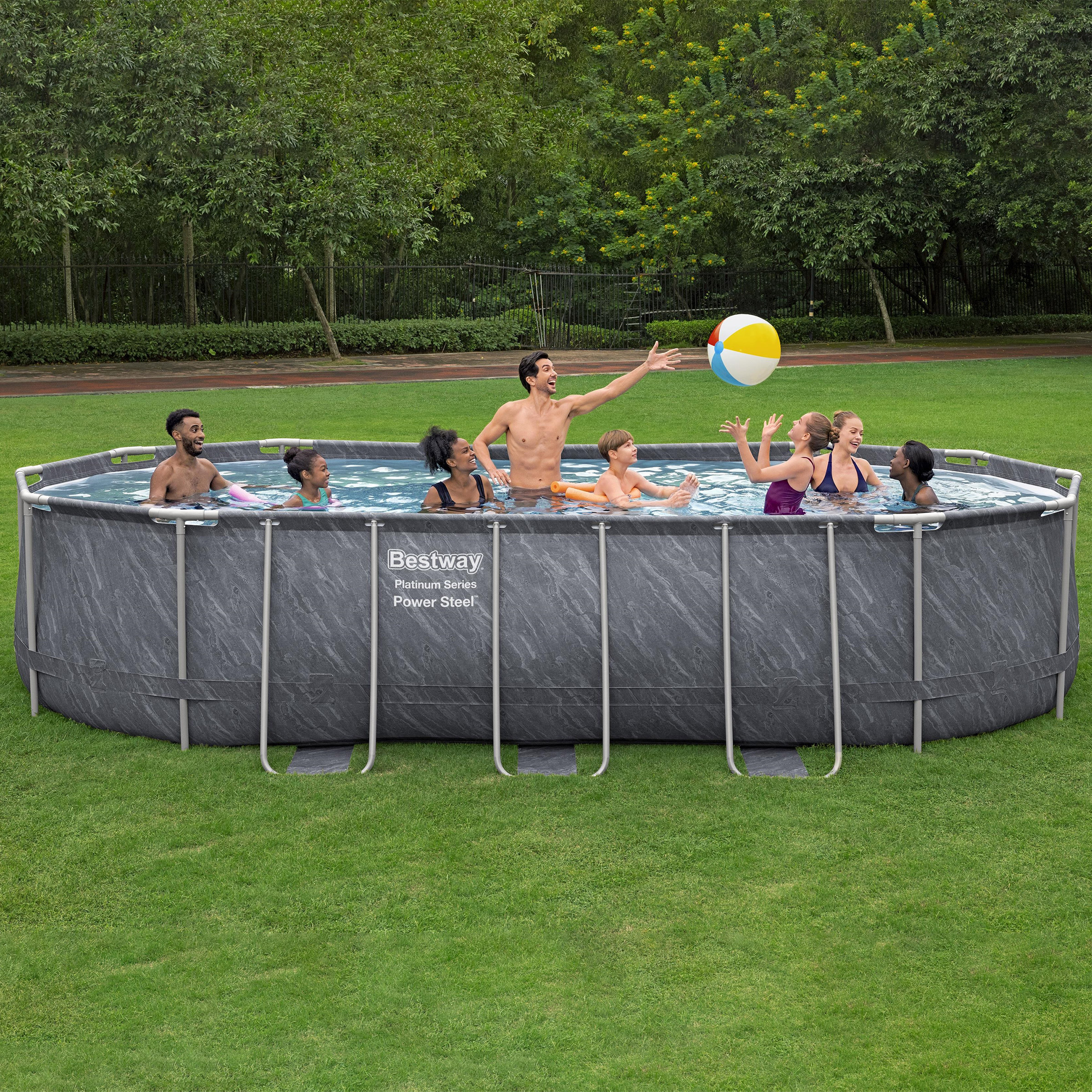 Bestway Platinum Series Power Steel 20' x 12' x 48" Oval Pool Set | Costco