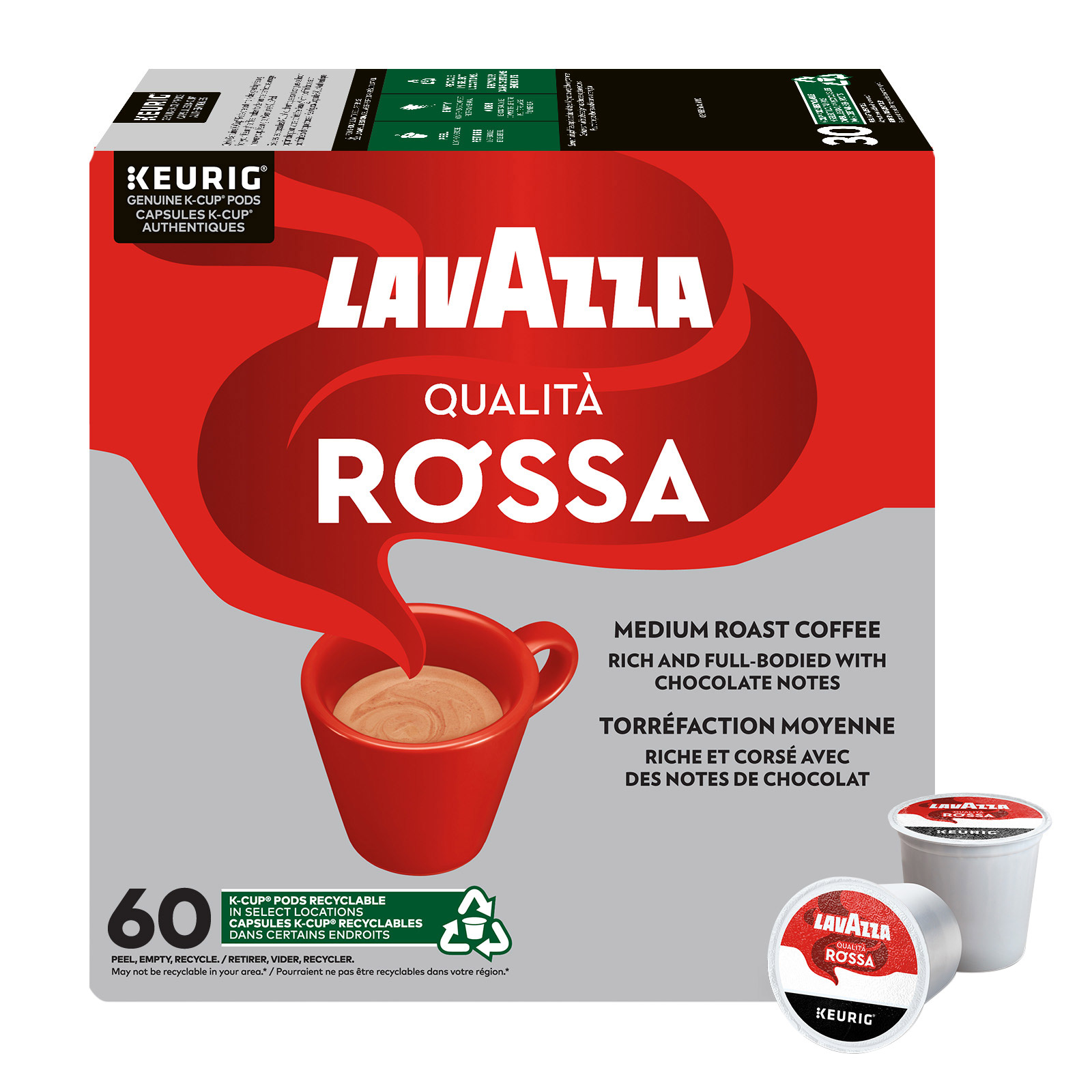Lavazza Qualità Rossa Medium Roast Coffee K Cup Pods, 60 count | Costco
